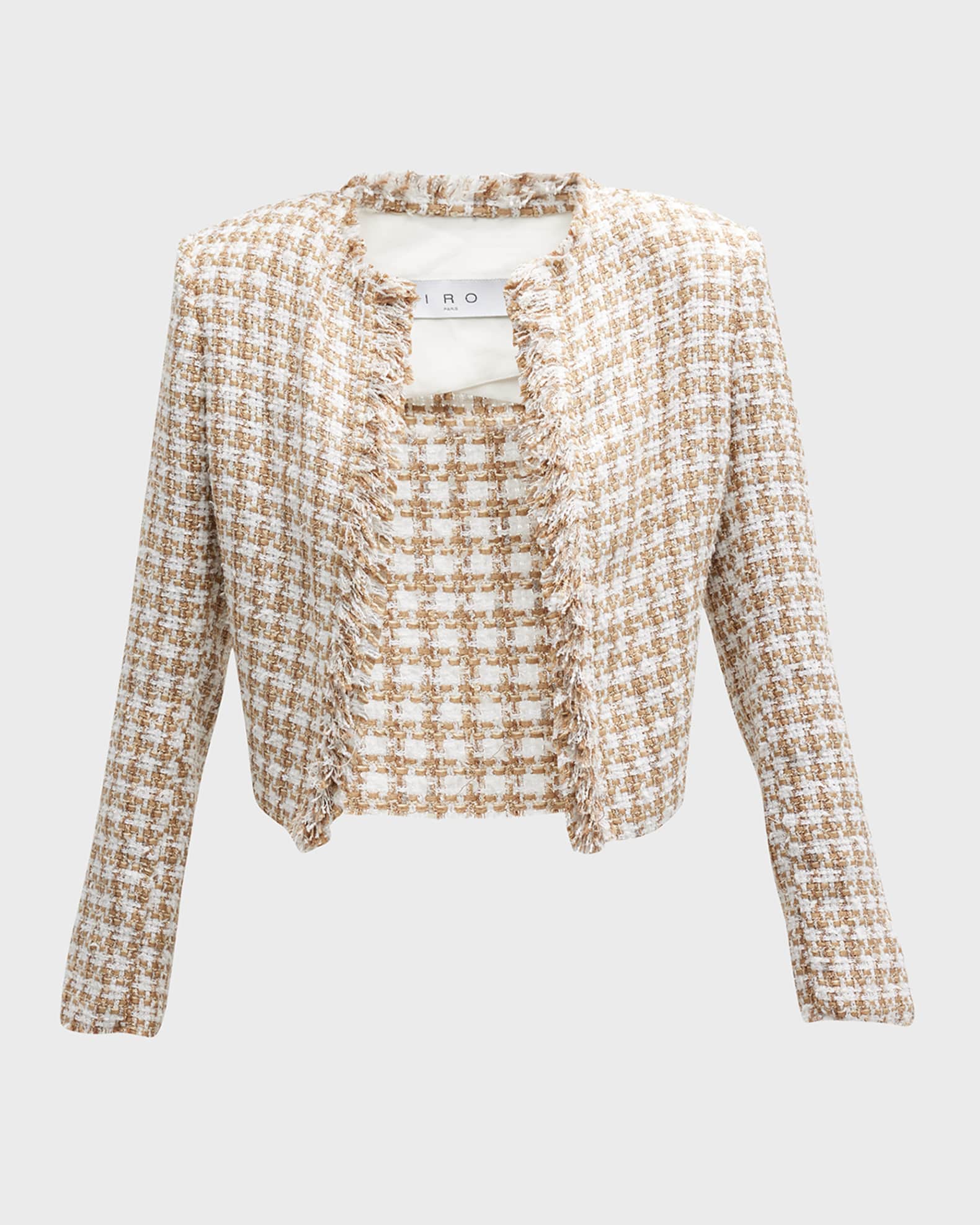 Iro Giovanna Cropped Houndstooth Jacket | Neiman Marcus
