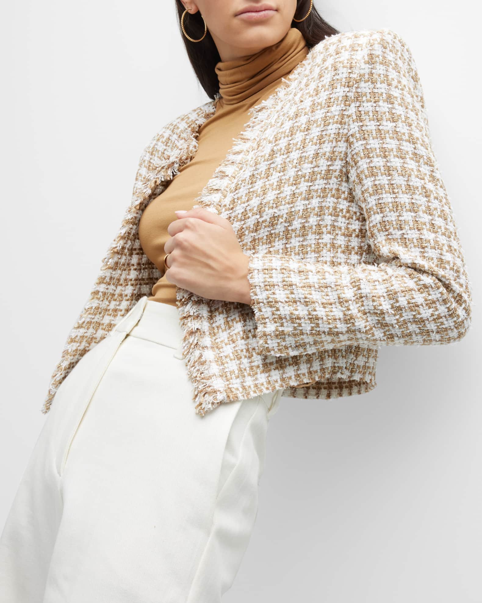 Iro Giovanna Cropped Houndstooth Jacket | Neiman Marcus