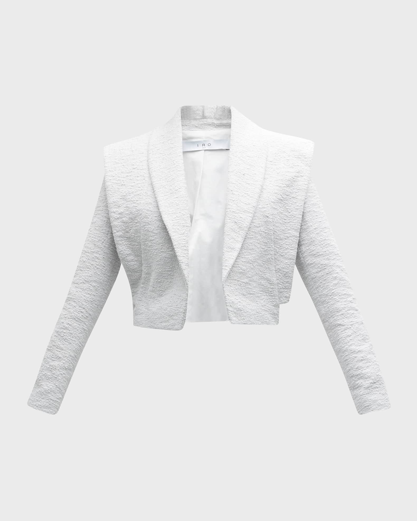 Iro Oceana Cropped Open-Front Structured Jacket | Neiman Marcus