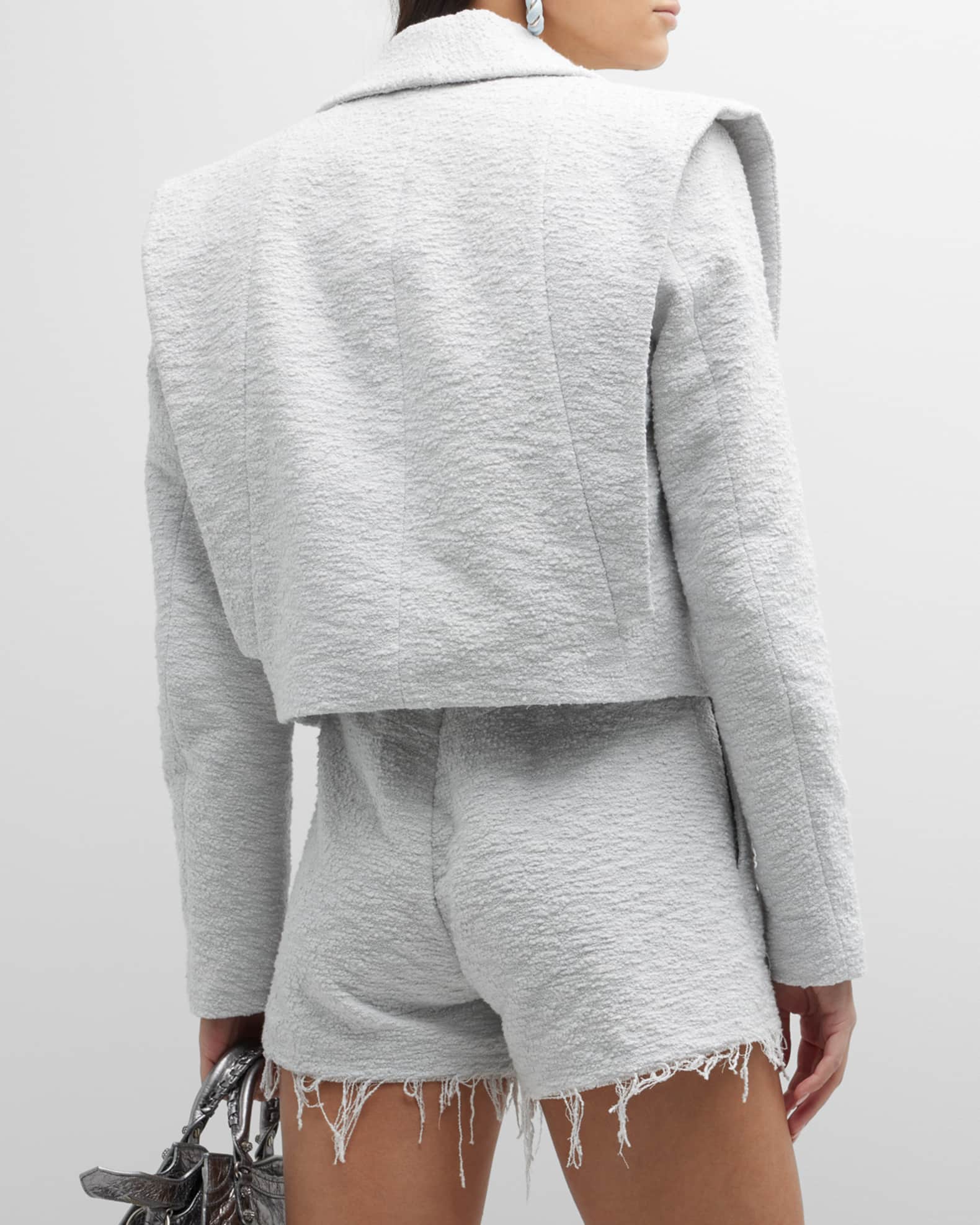 Iro Oceana Cropped Open-Front Structured Jacket | Neiman Marcus