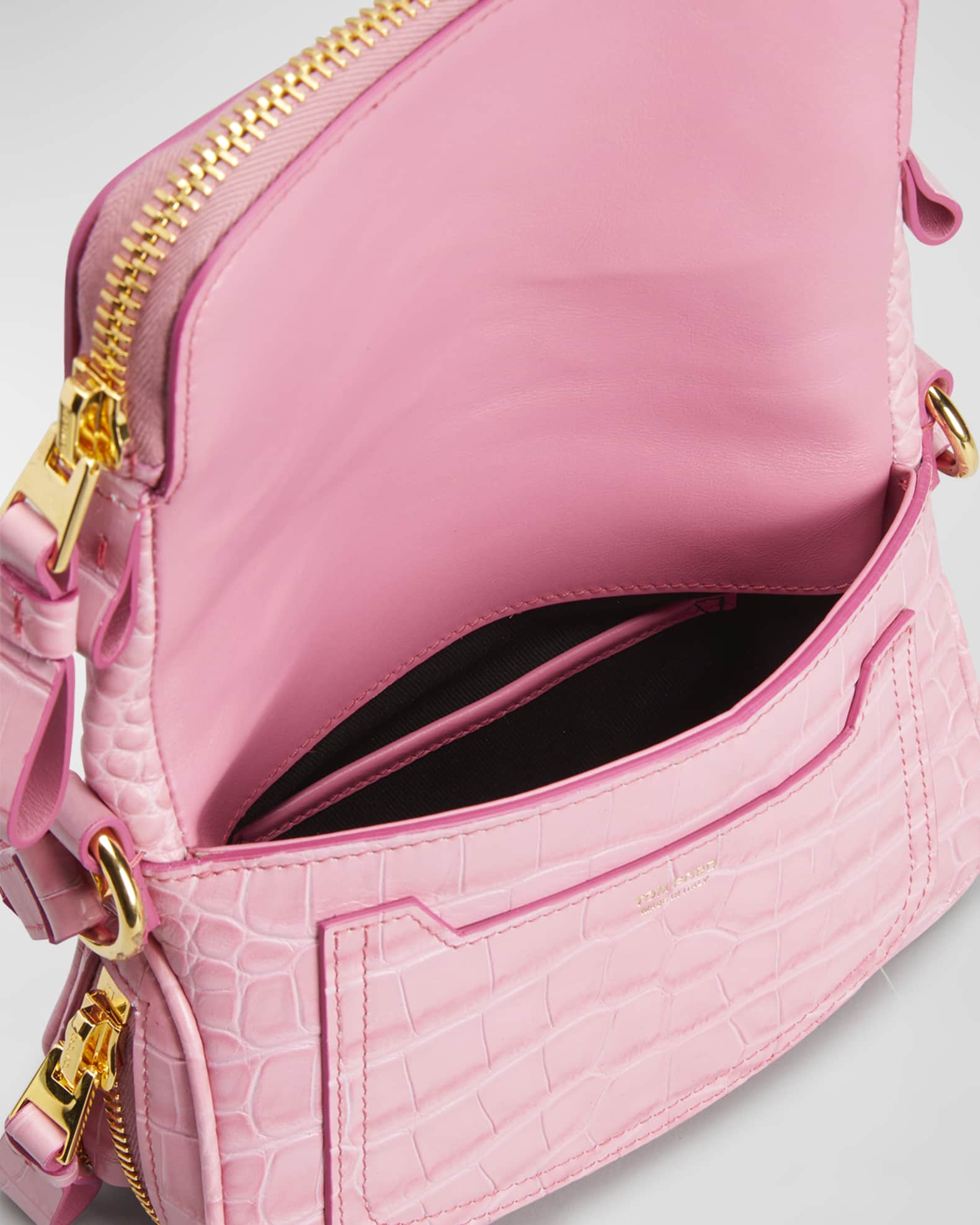 TOM FORD Jennifer Mini Croc-Embossed Crossbody Bag | Neiman Marcus