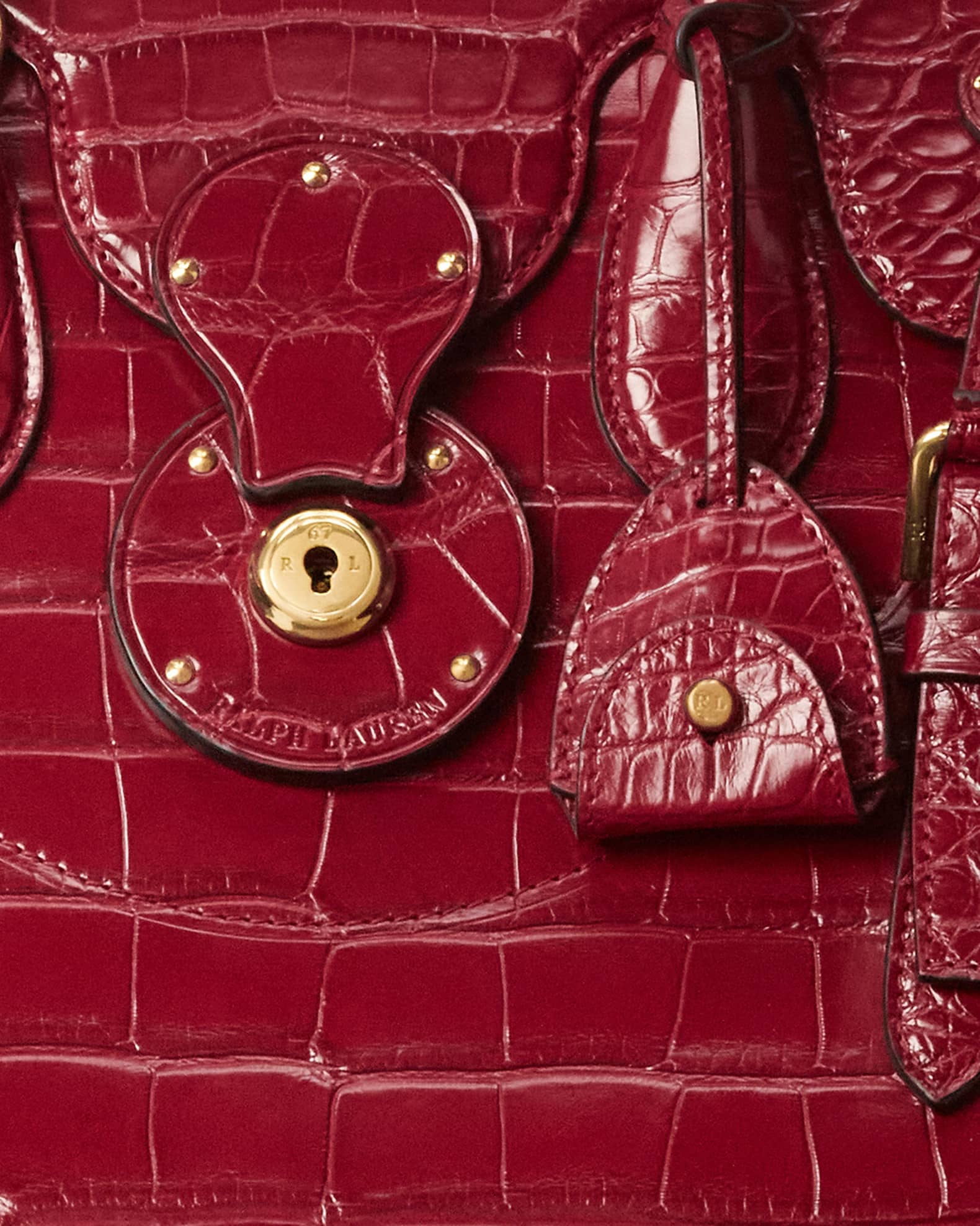 Ralph Lauren Collection Ricky 33 Alligator Top-Handle Bag | Neiman Marcus