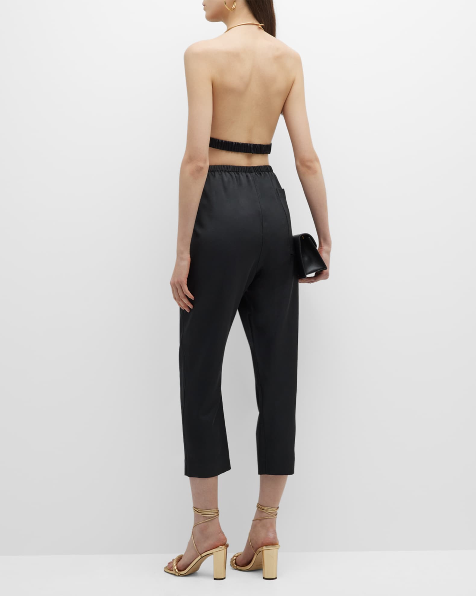 Cult Gaia Anahita Cropped Cutout Halter Top | Neiman Marcus