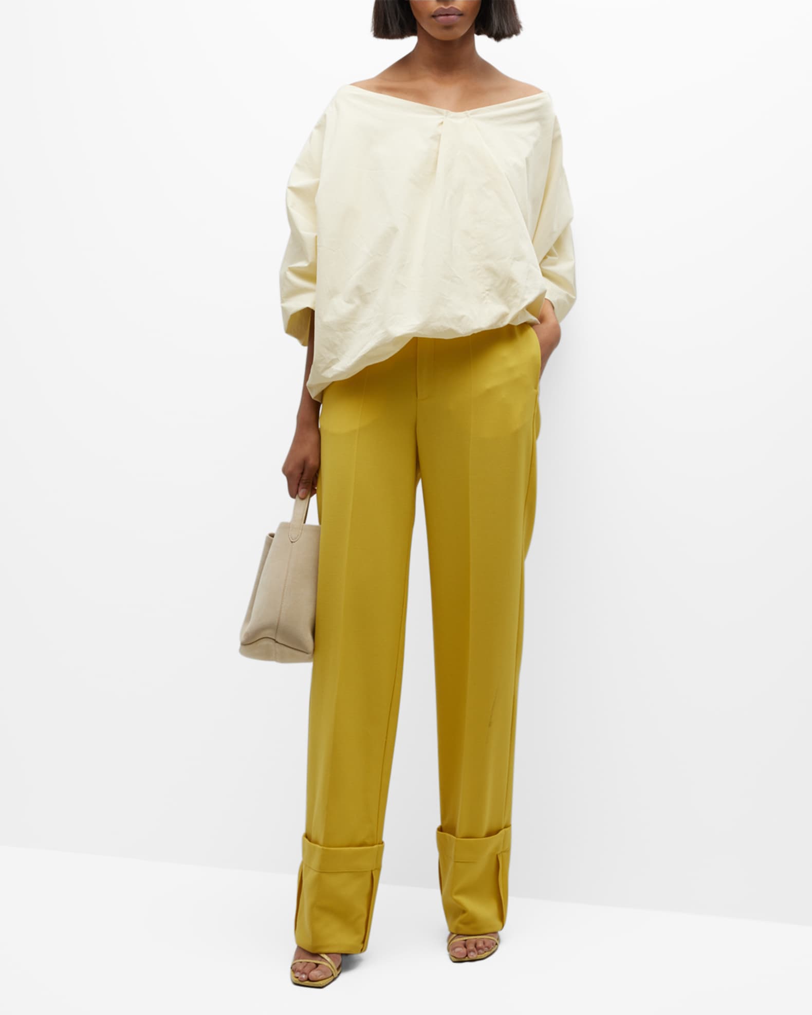 BITE Studios Tailored Fold-Up Trousers | Neiman Marcus