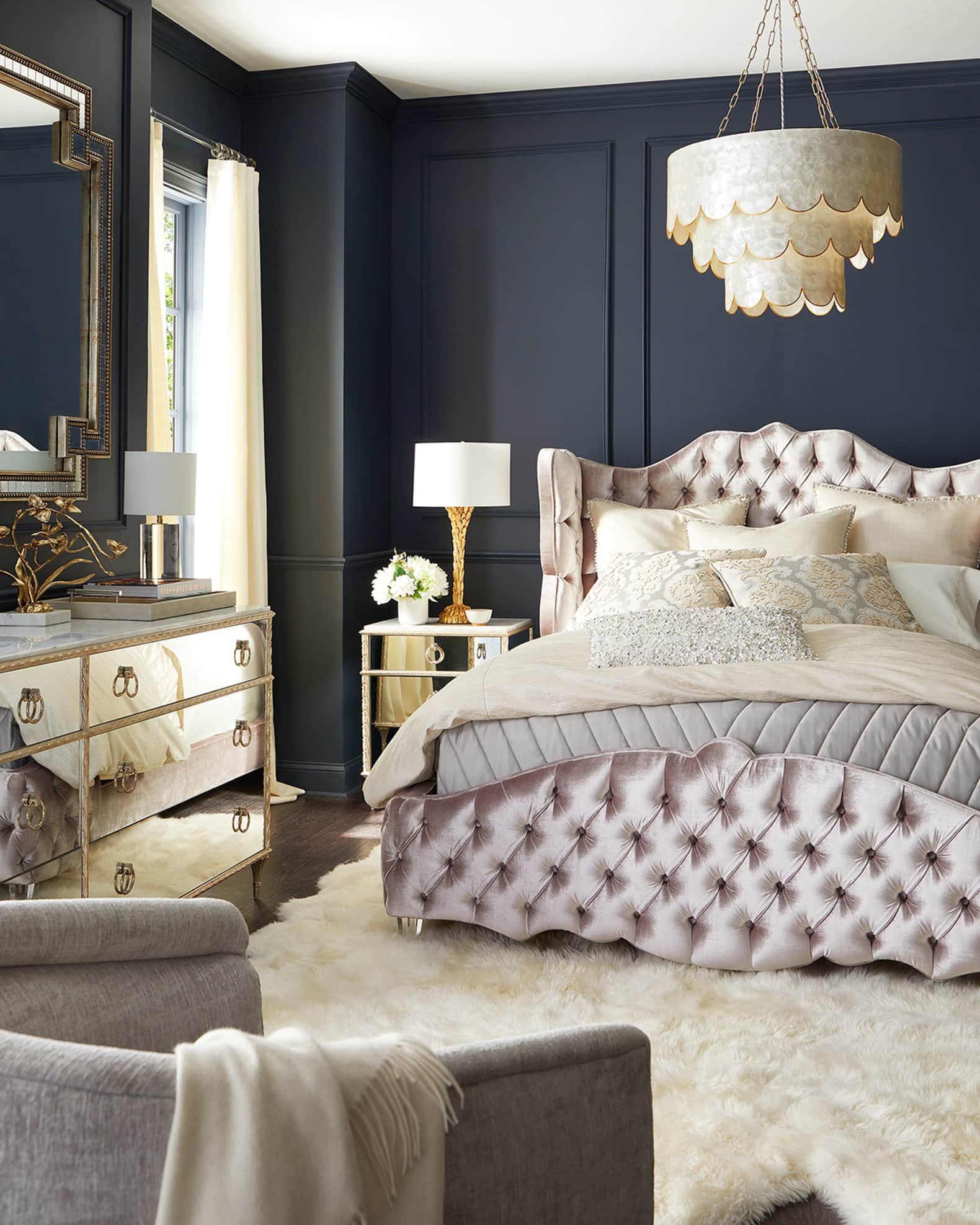 Tufted wingback bed store
