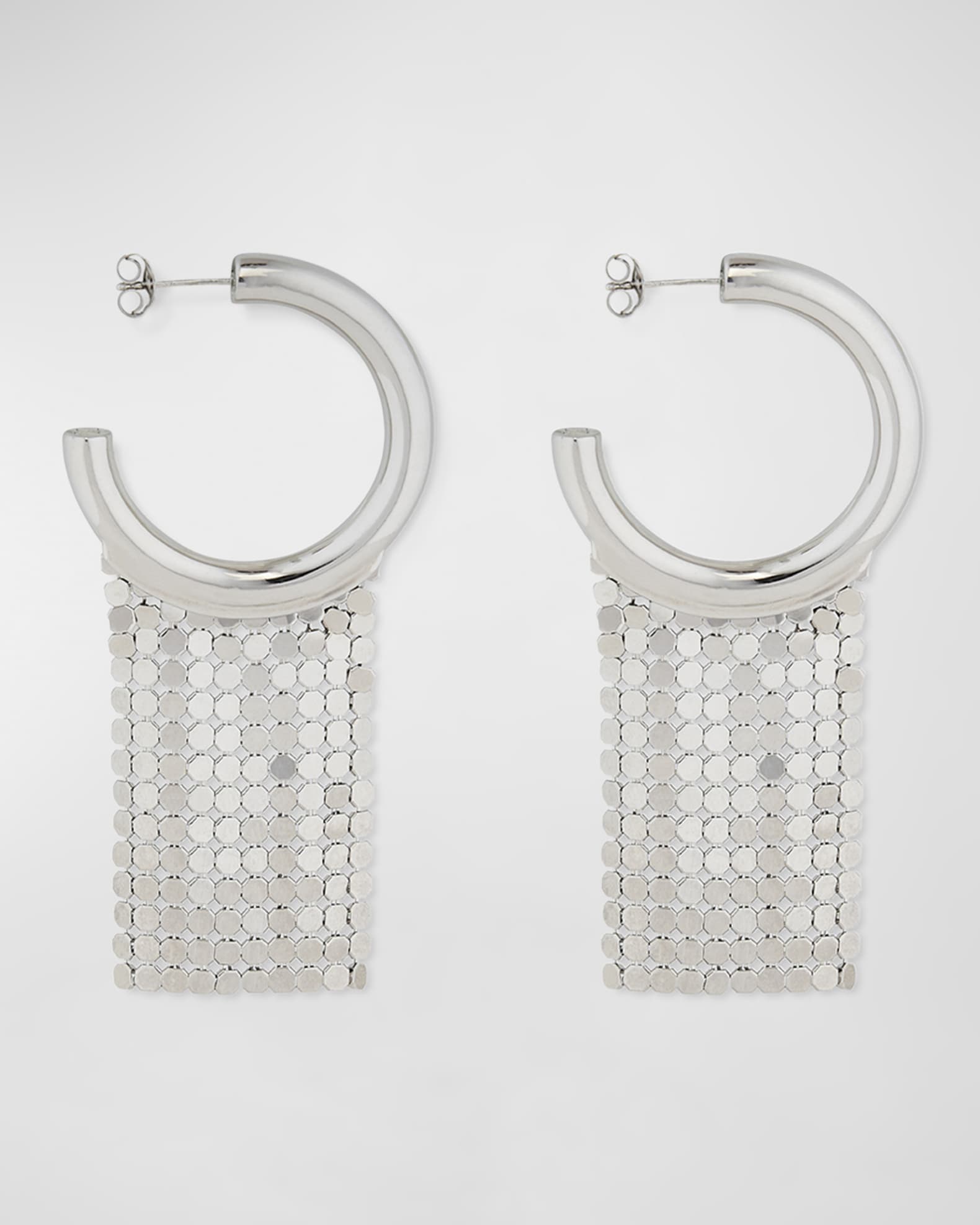 Rabanne Pixel Drop Hoop Earrings | Neiman Marcus