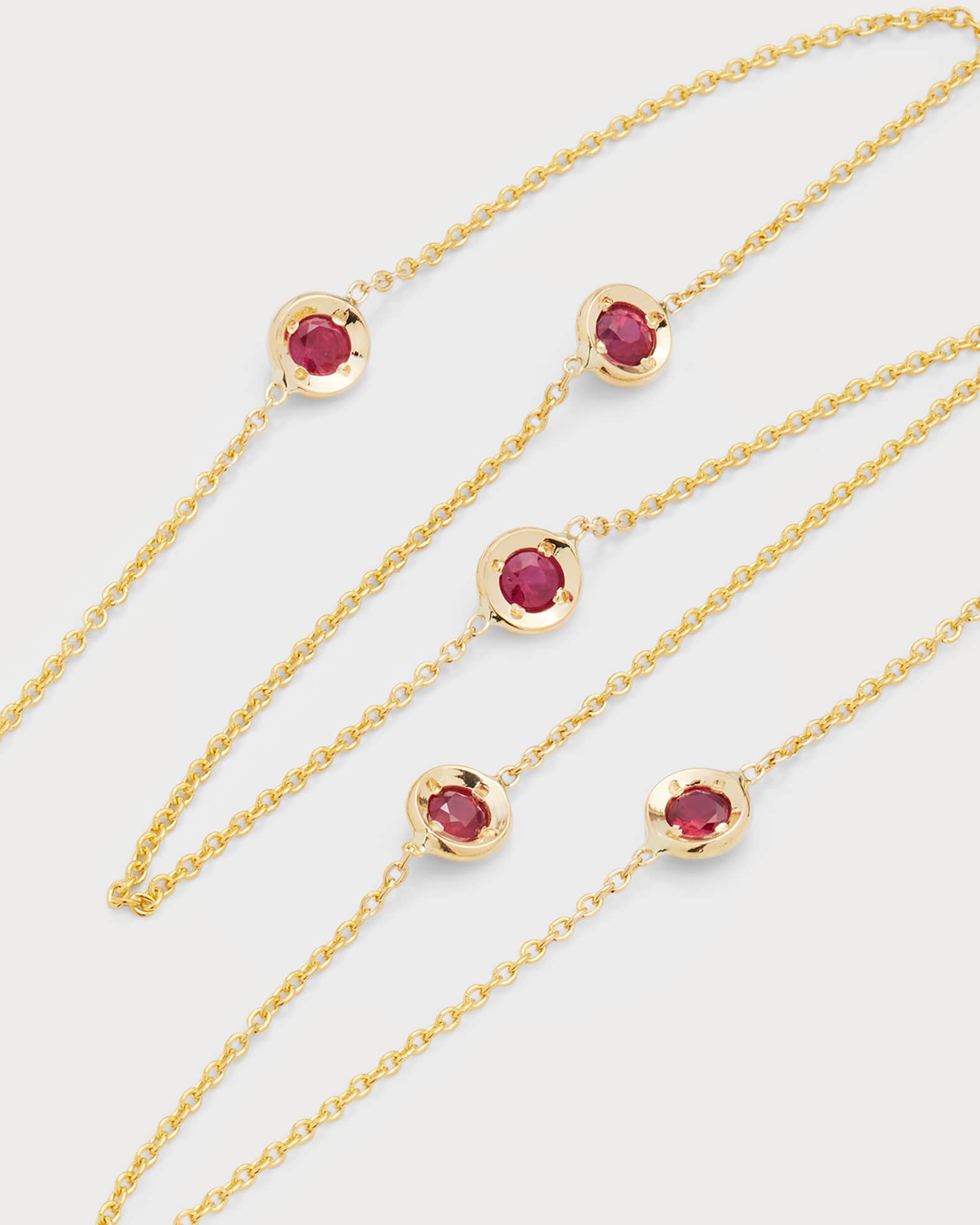 Roberto Coin 18k Gold Ruby 5-Station Necklace | Neiman Marcus