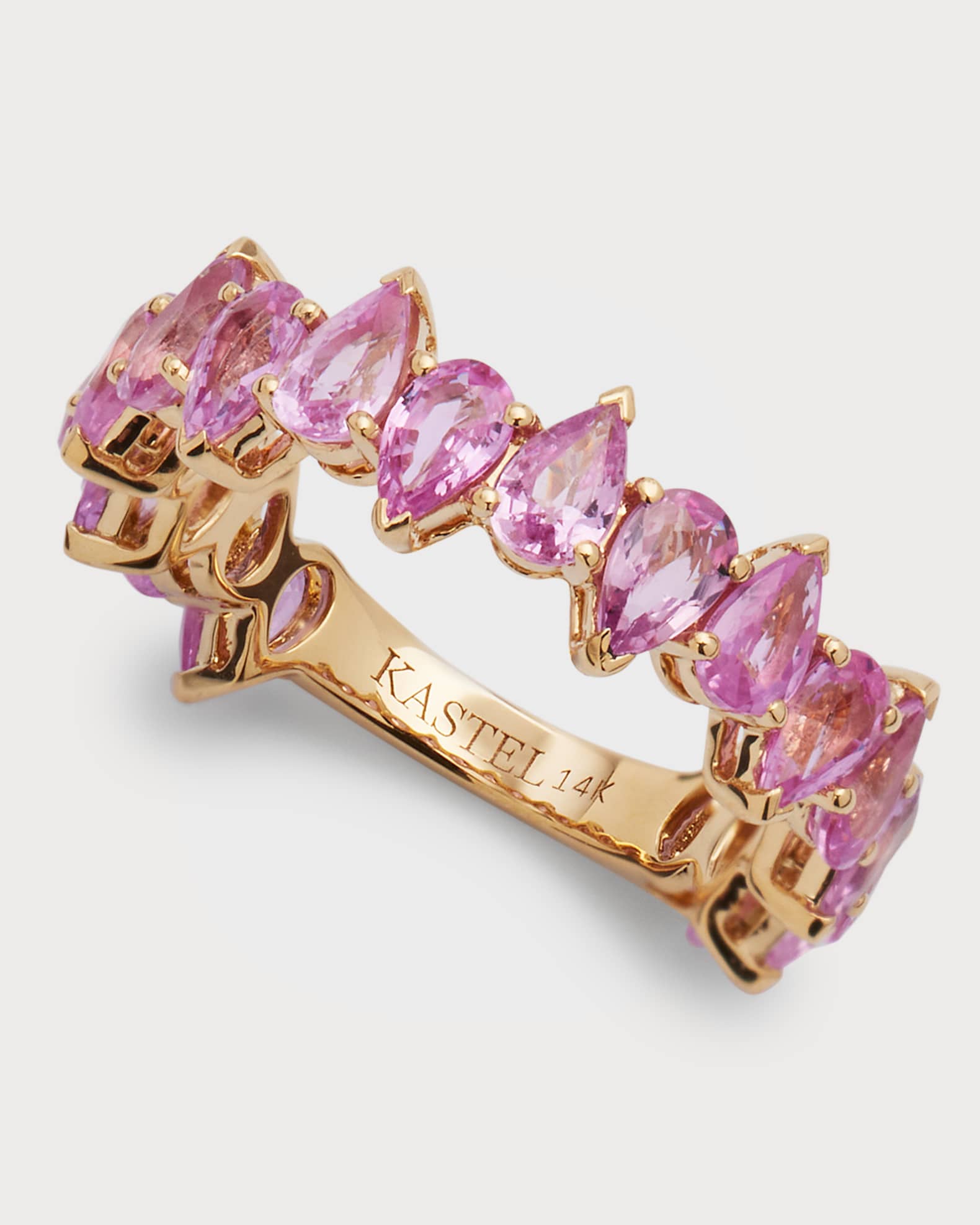 Kastel Jewelry 14K Yellow Gold Kora Pink Sapphire Ring, Size 7 | Neiman Marcus