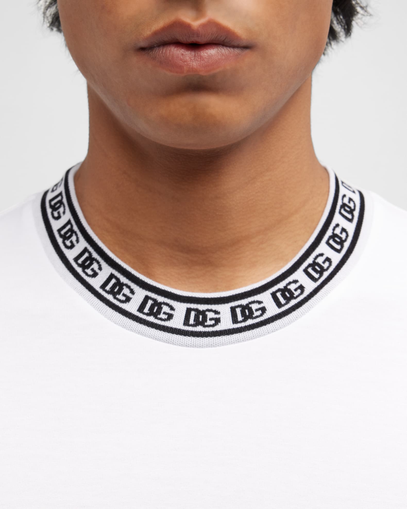 Dolce&Gabbana Men's T-Shirt with DG Collar | Neiman Marcus
