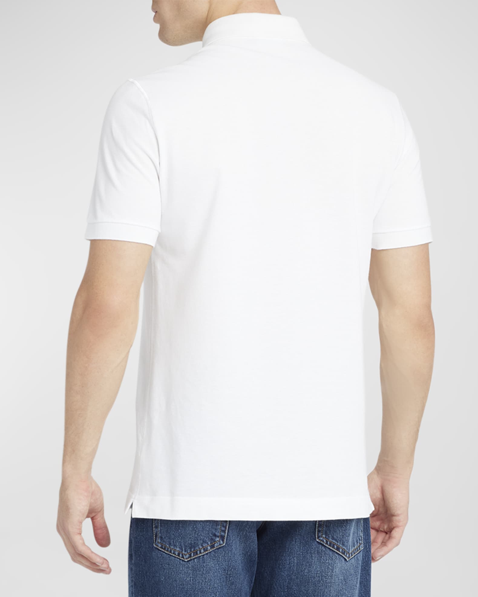 Men's Basic Polo Shirt with Logo Plaque | Neiman Marcus