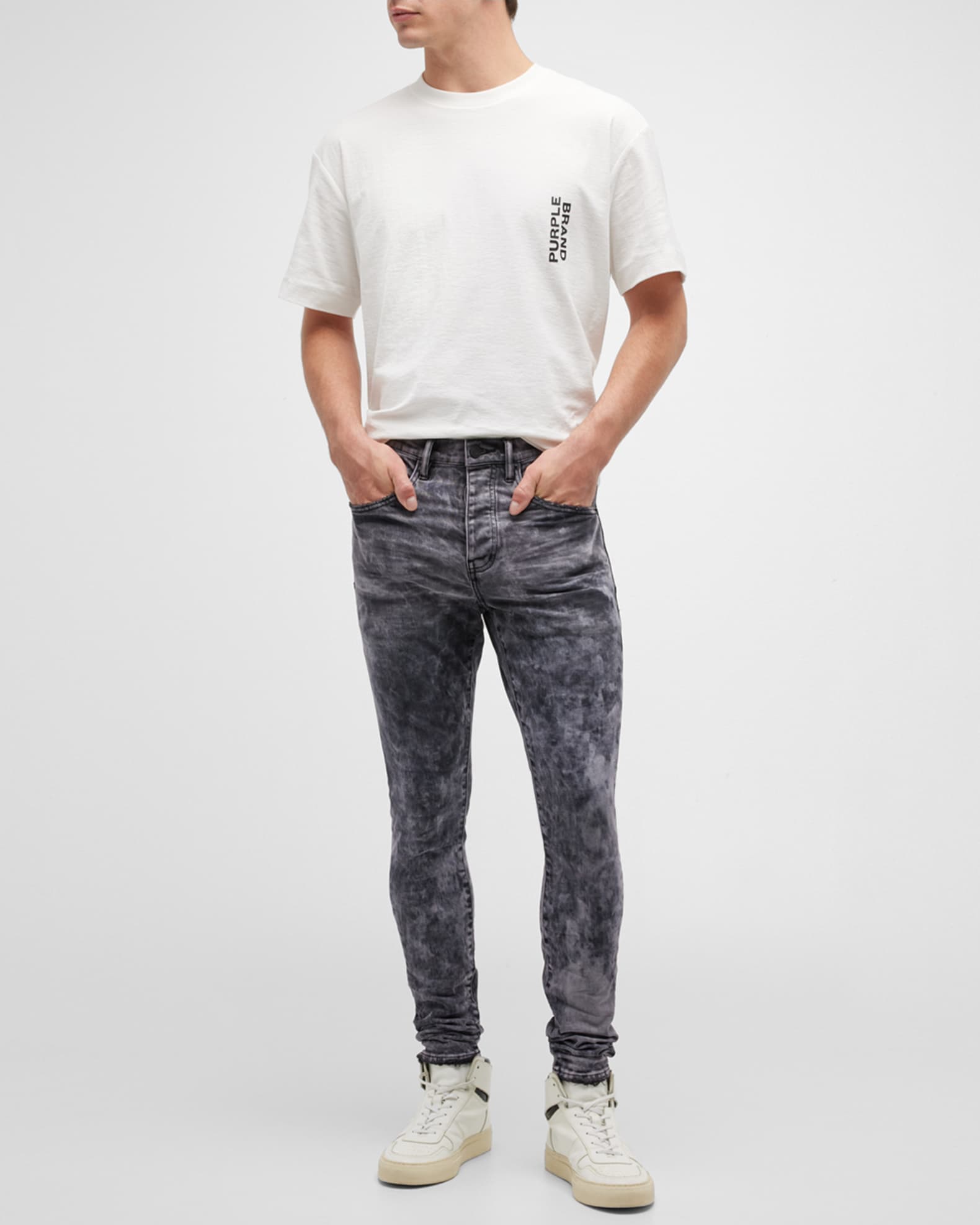 PURPLE Men's Tinted Skinny Jeans | Neiman Marcus