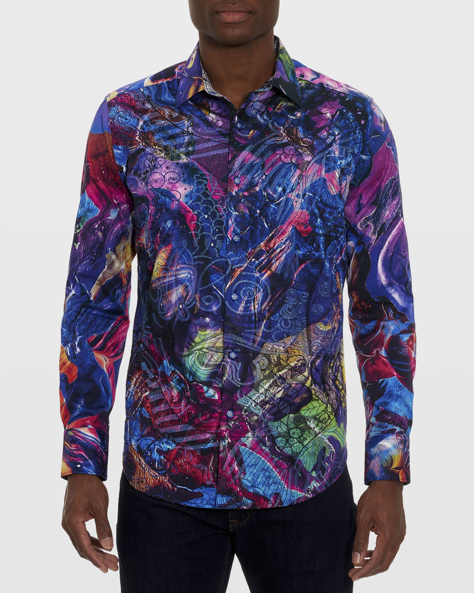 Robert Graham Men's Quasar Cotton-Stretch Sport Shirt | Neiman Marcus