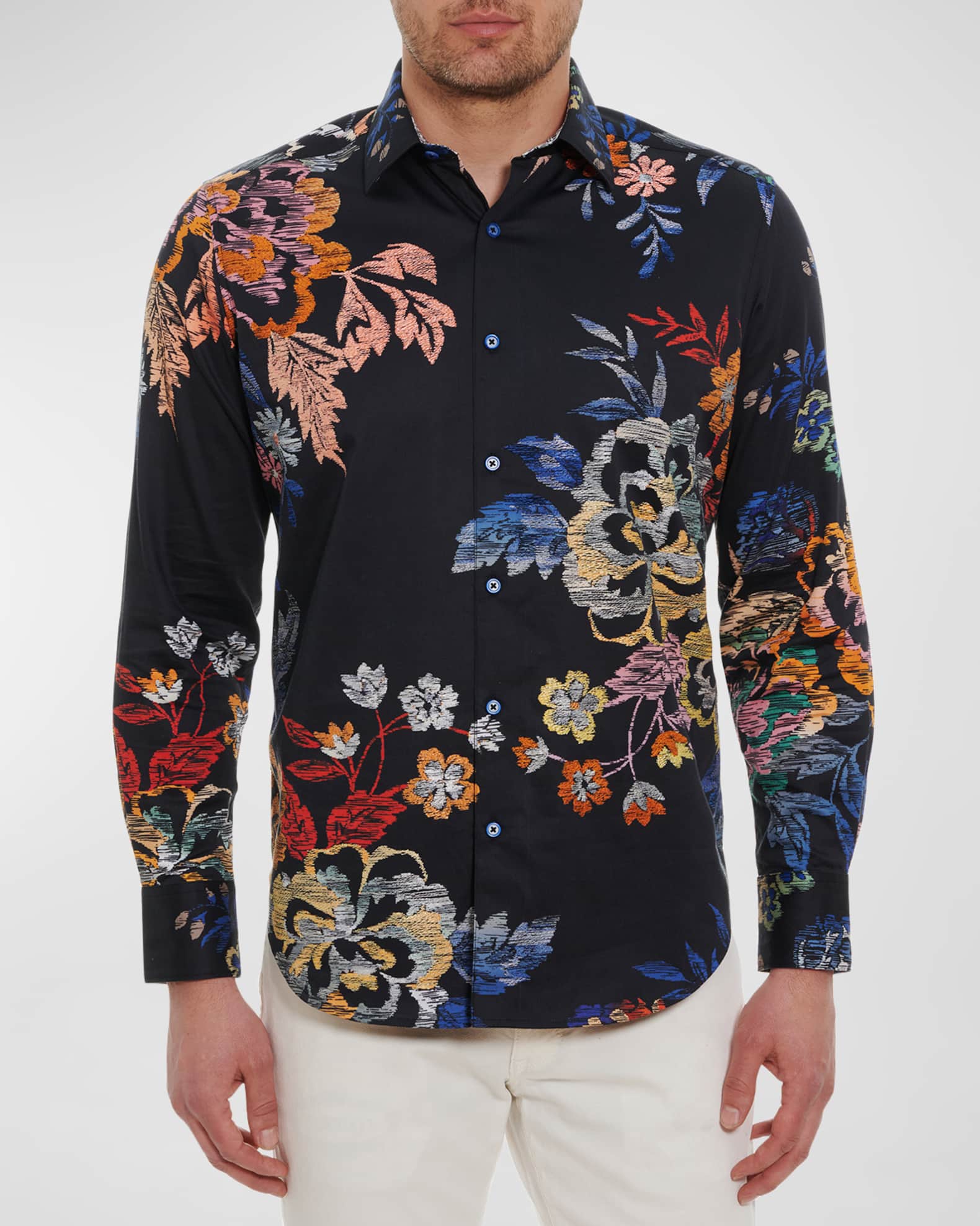 Robert Graham Men's Pluto Cotton-Stretch Sport Shirt | Neiman Marcus