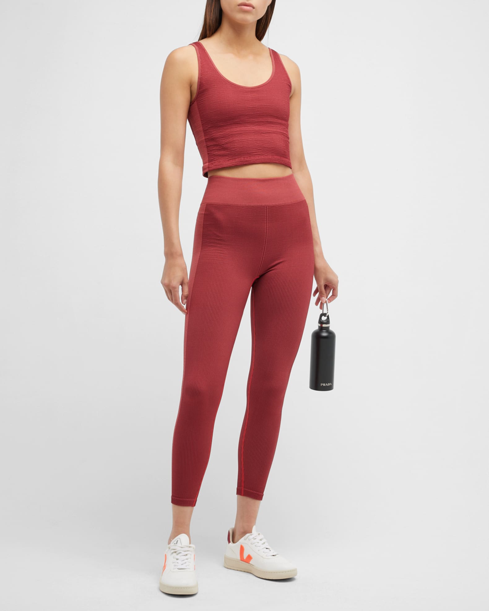 The Upside Ribbed Seamless Midi Pants | Neiman Marcus