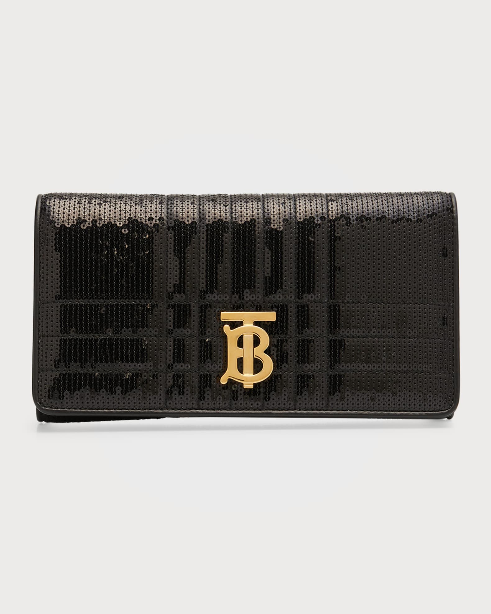 Burberry Lola Quilted Check Sequins Chain Wallet | Neiman Marcus