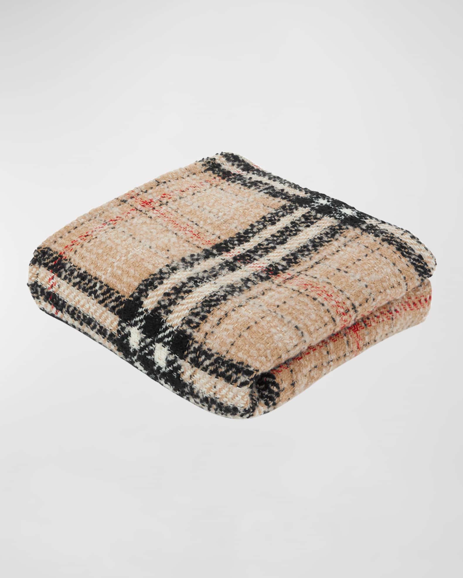 Burberry Giant Check Tweed Cashmere-Blend Blanket | Neiman Marcus