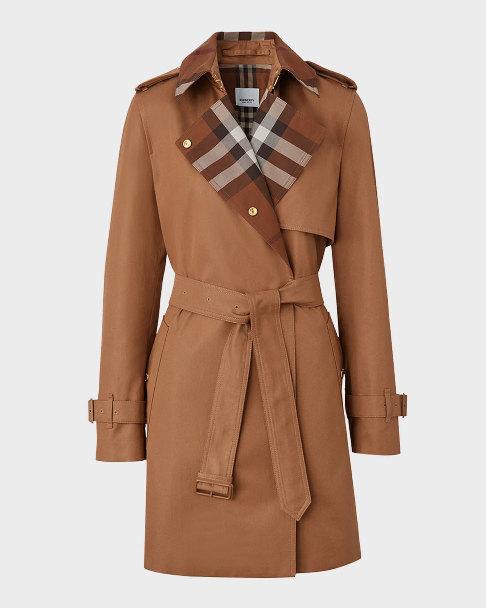 Burberry Sandridge Check Trench Coat | Neiman Marcus