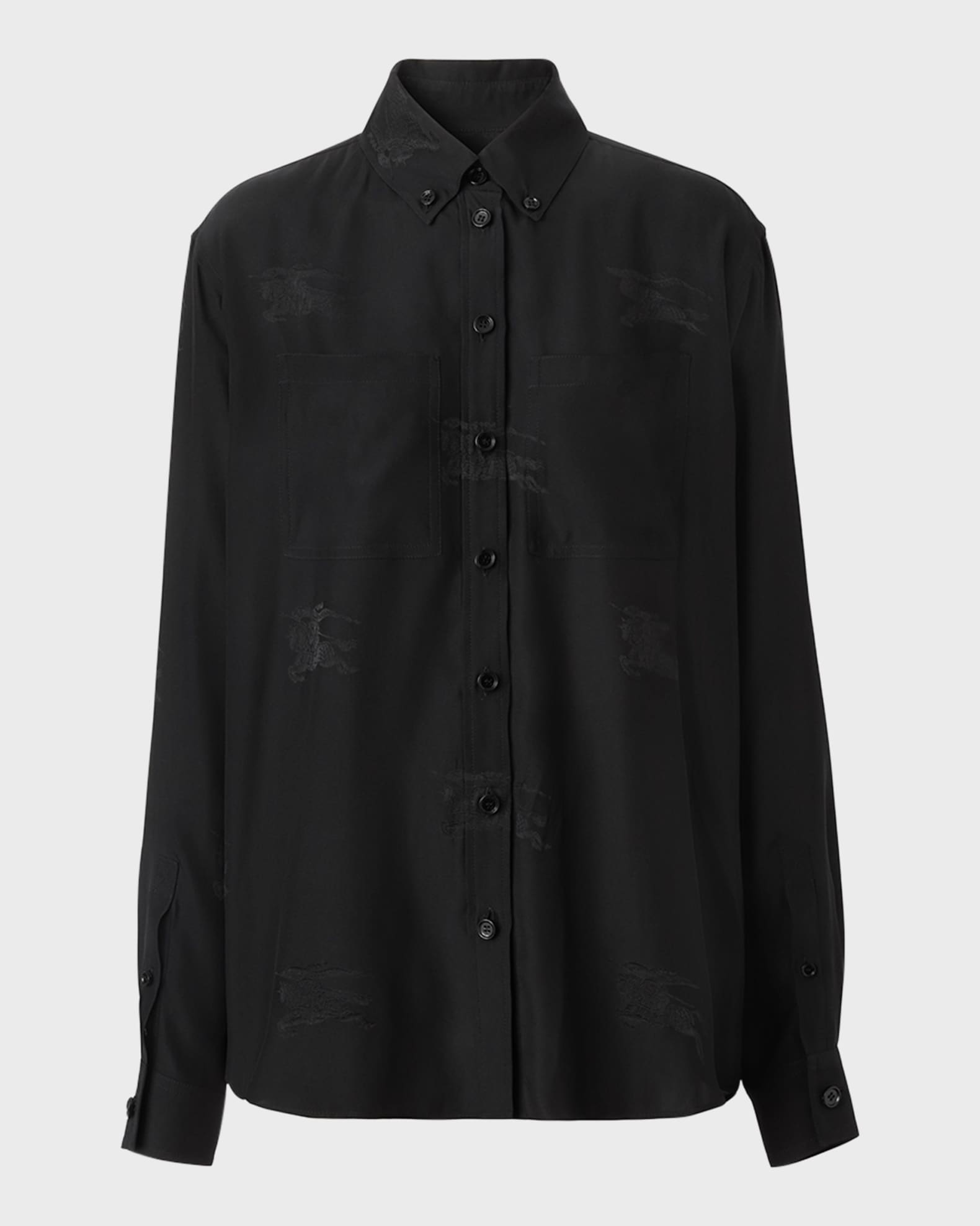 Burberry Ivanna Embroidered Button-Front Blouse | Neiman Marcus