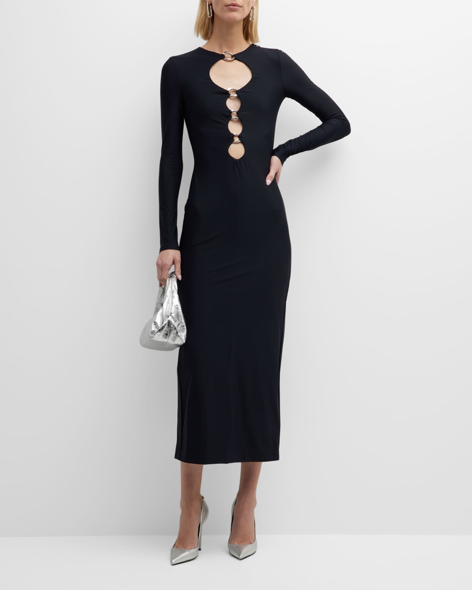 Burberry Corrine Cutout Midi Dress | Neiman Marcus
