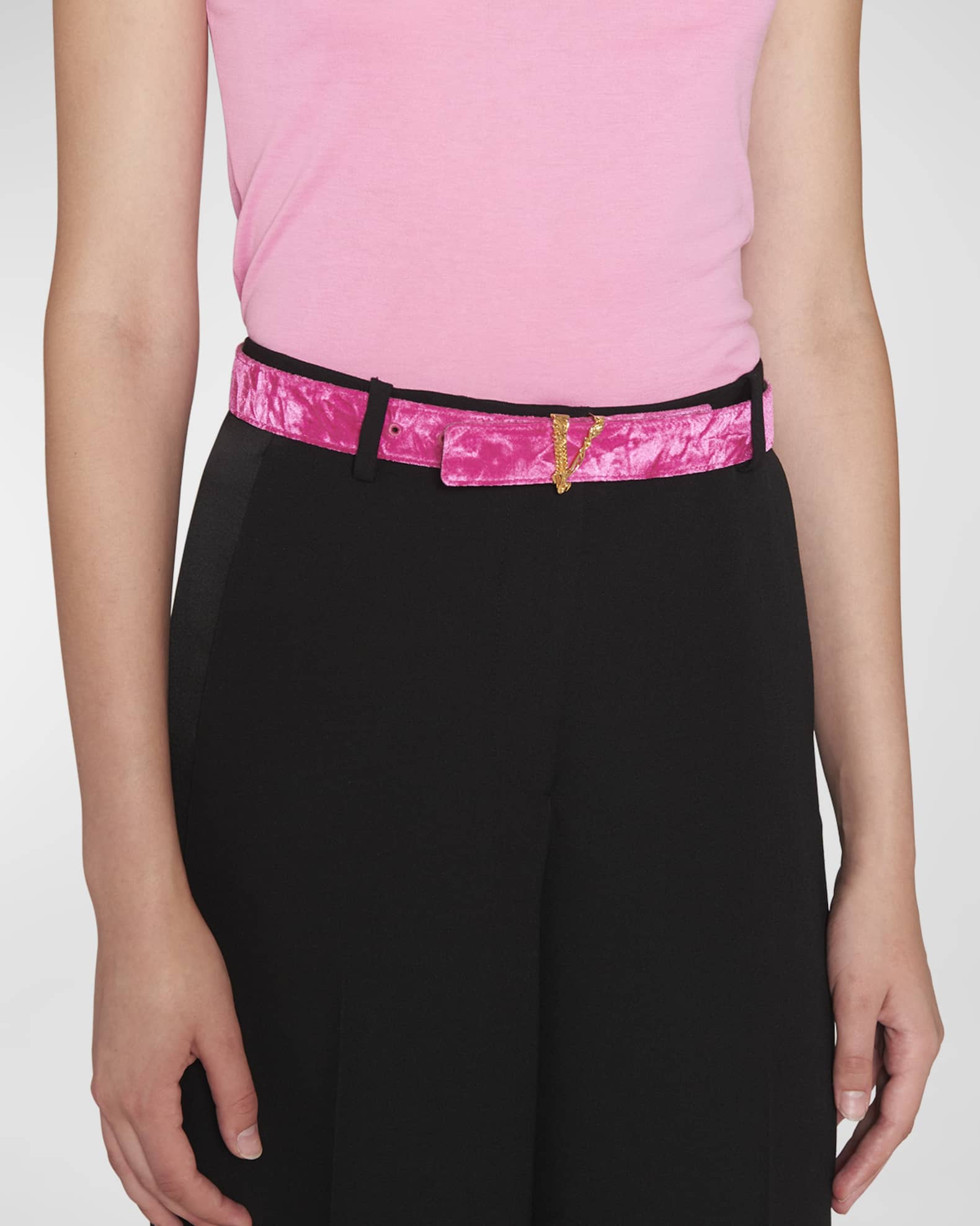 Versace Virtus Velvet Belt | Neiman Marcus