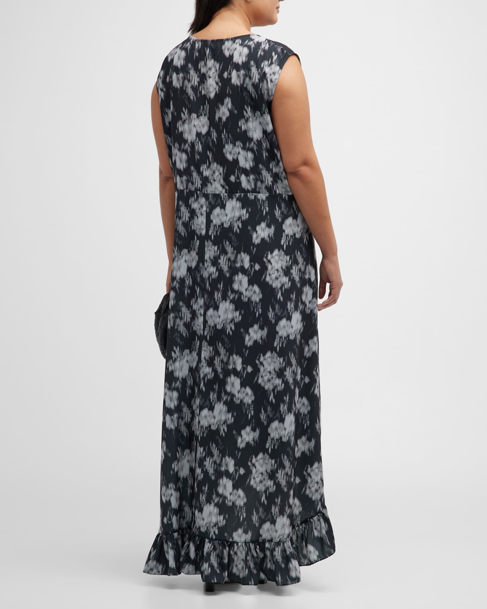 Whitney Morgan Plus Size High-Low Abstract-Print Maxi Dress | Neiman Marcus