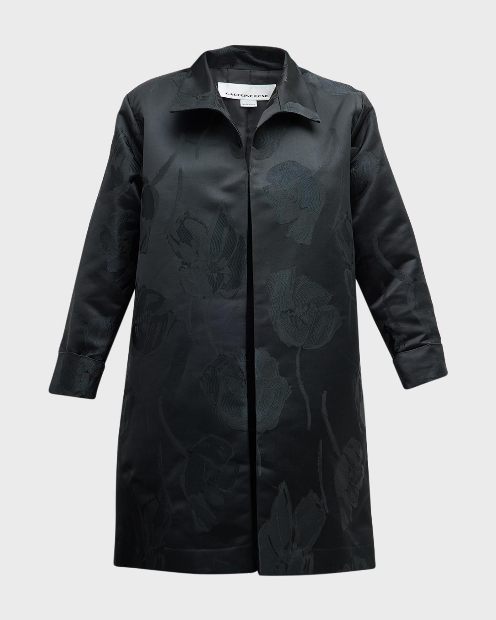 Caroline Rose 3/4-Sleeve Floral Jacquard Jacket | Neiman Marcus