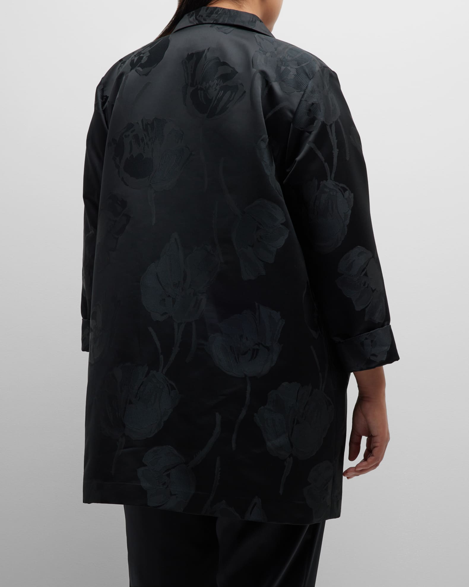 Caroline Rose Plus Plus Size Open-Front Floral Jacquard Jacket | Neiman ...