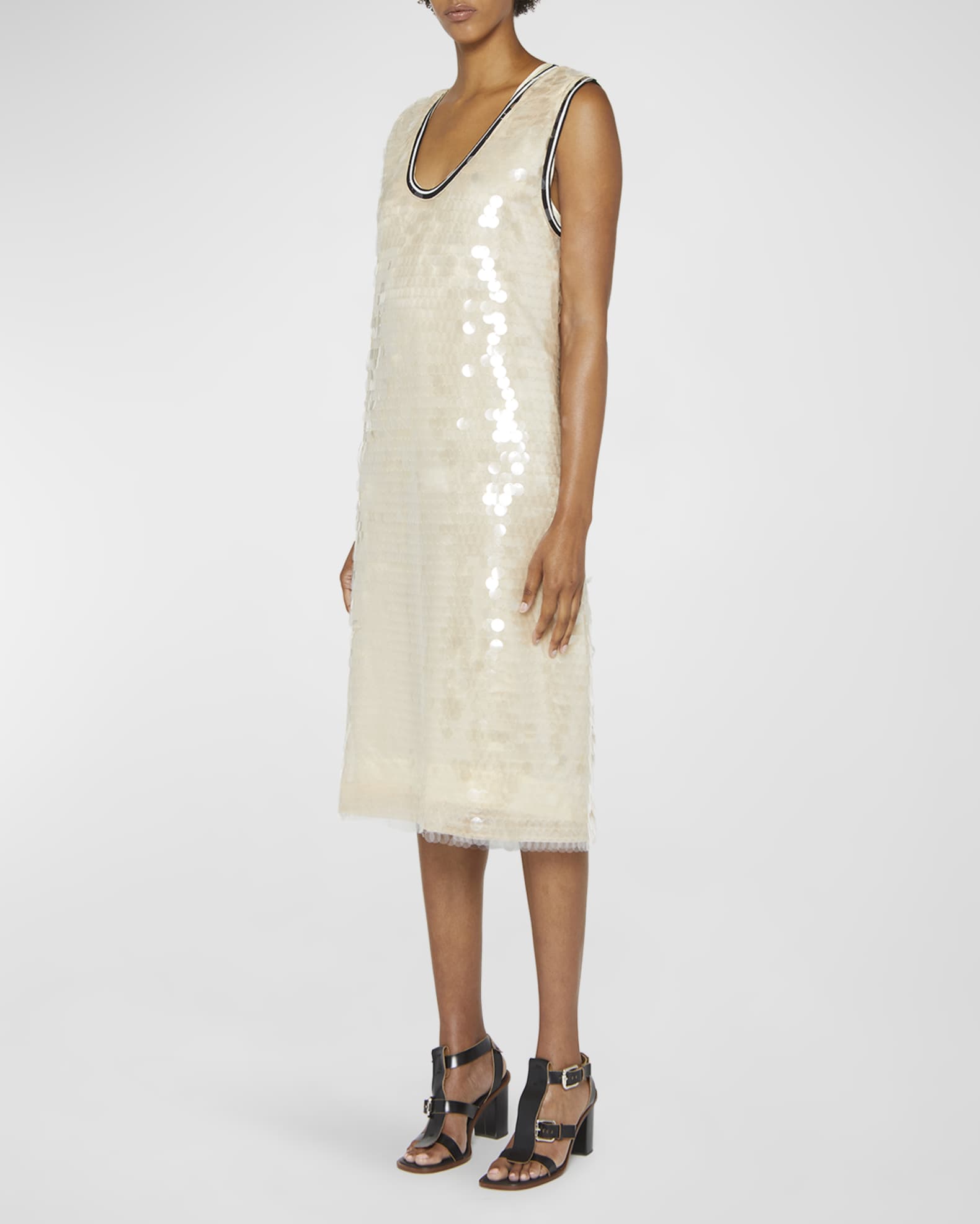 Plan C Paillette Embellished Midi Dress | Neiman Marcus