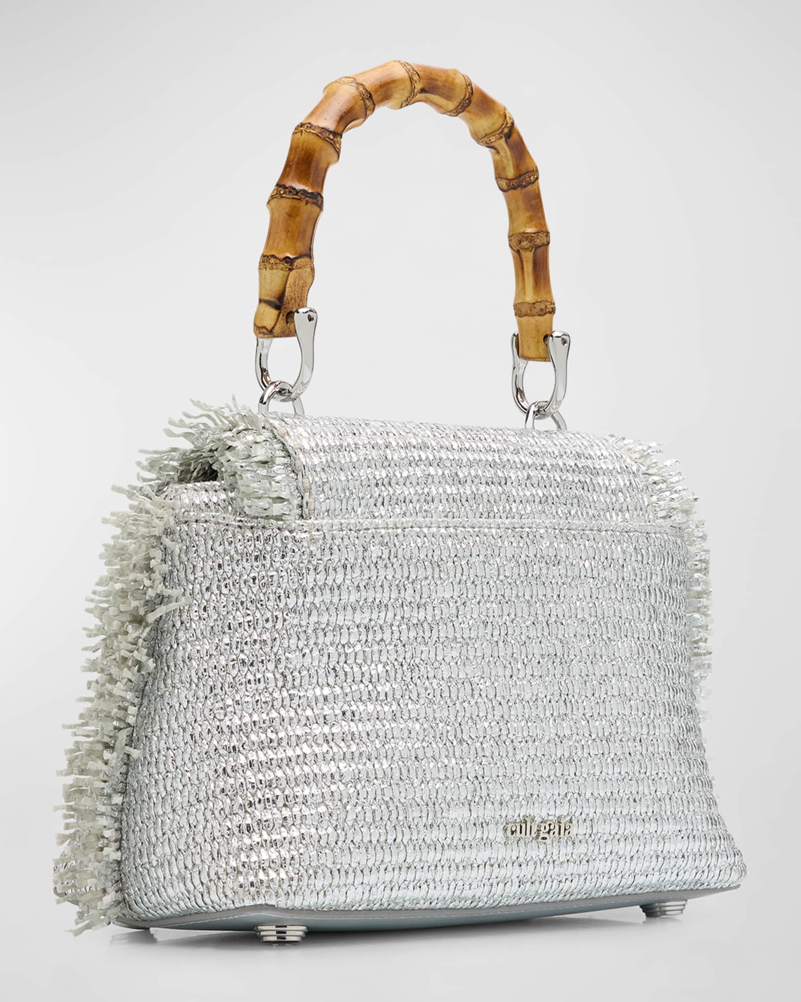 Cult Gaia Ozzy Mini Fringe Metallic Top-Handle Bag | Neiman Marcus