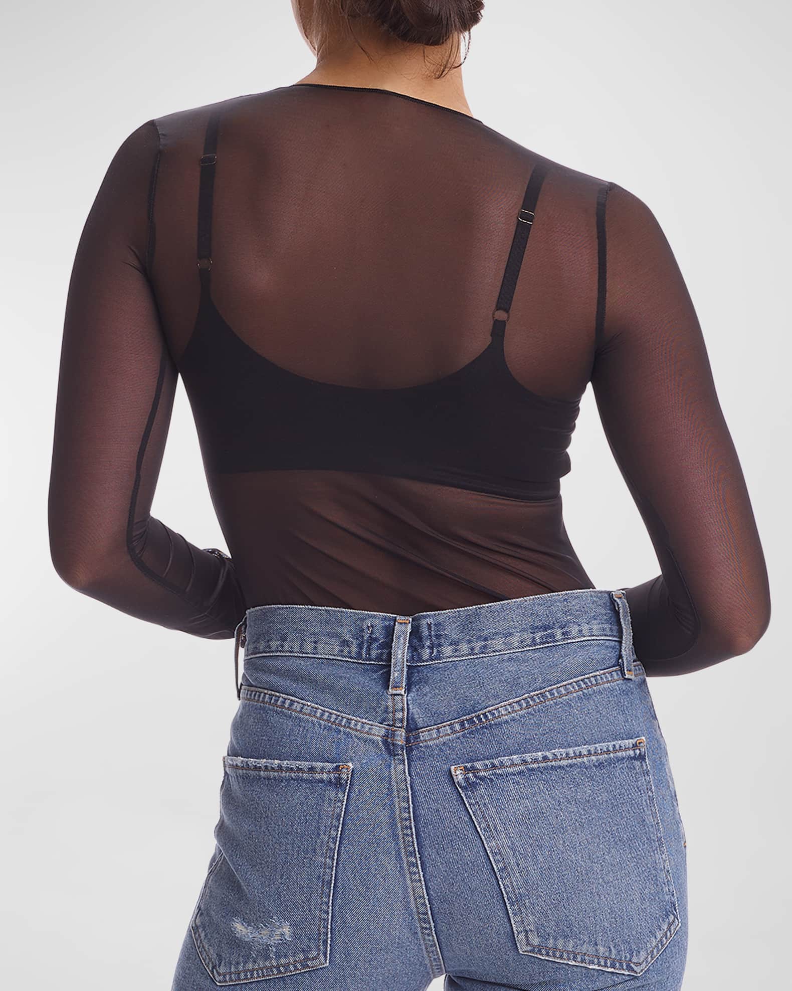 Commando Sheer Mesh Long-Sleeve Tee | Neiman Marcus