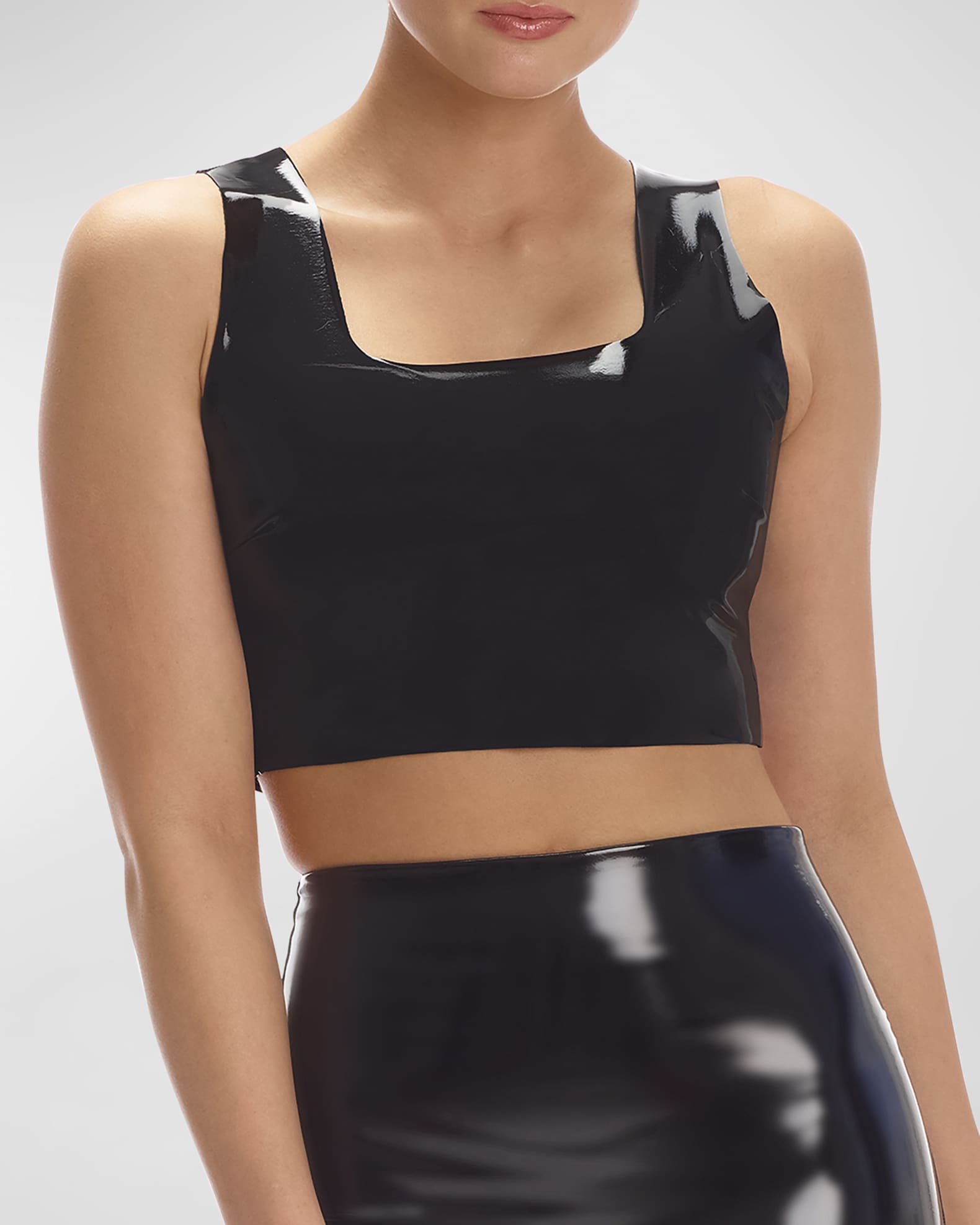 Commando Faux Patent Leather Crop Top | Neiman Marcus