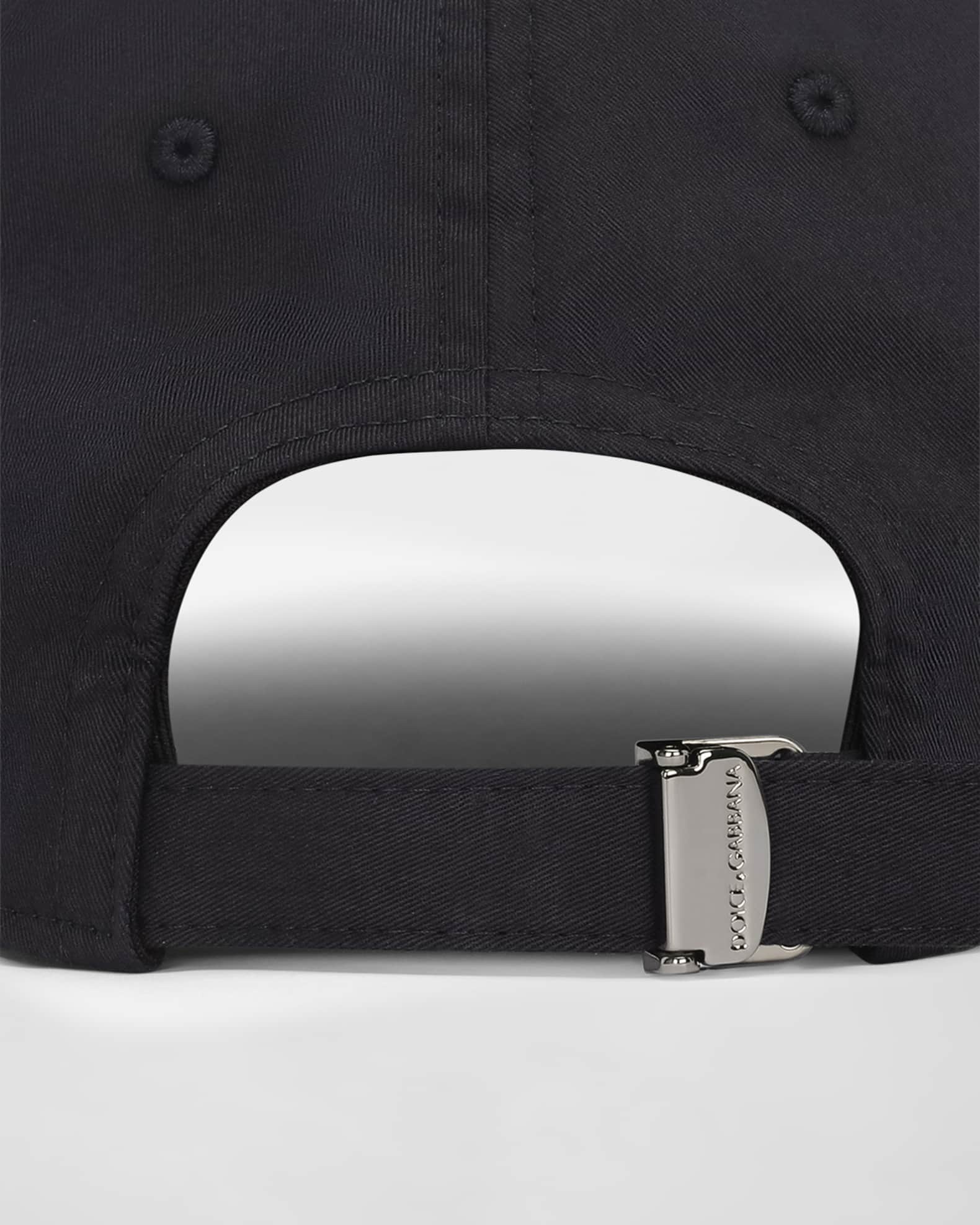 Dolce&Gabbana Men's Logo Plaque Cotton-Stretch Baseball Cap | Neiman Marcus
