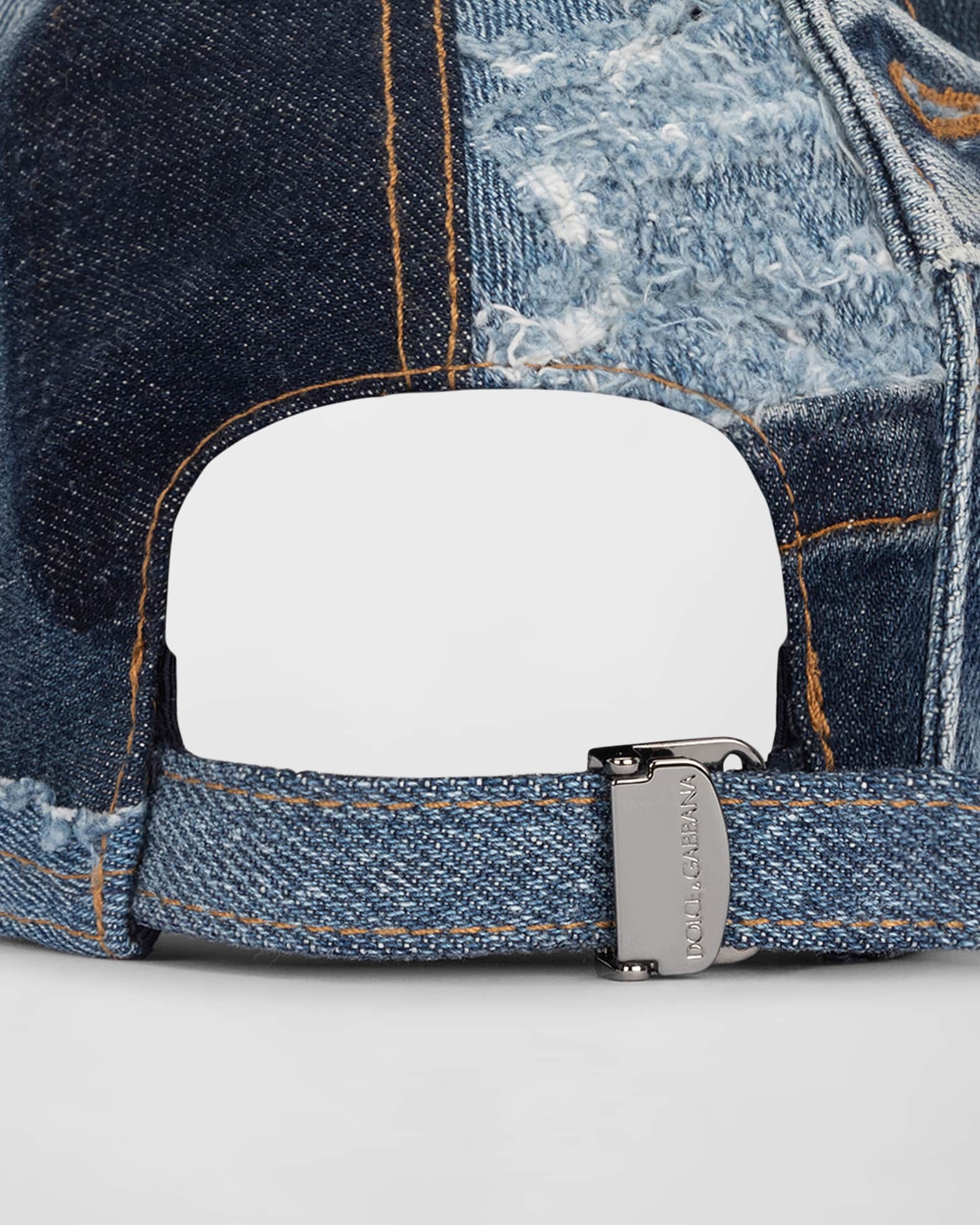 Dolce&Gabbana Men's Patchwork Denim Baseball Cap | Neiman Marcus