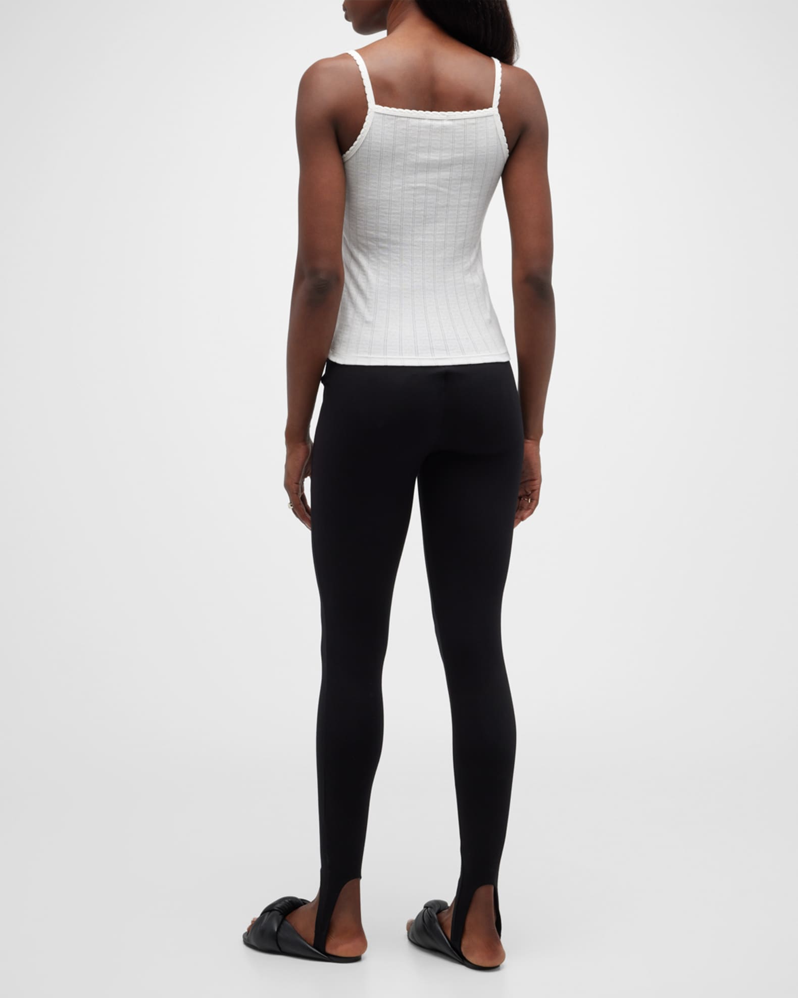 LESET Cotton Pointelle Scalloped Tank Top | Neiman Marcus