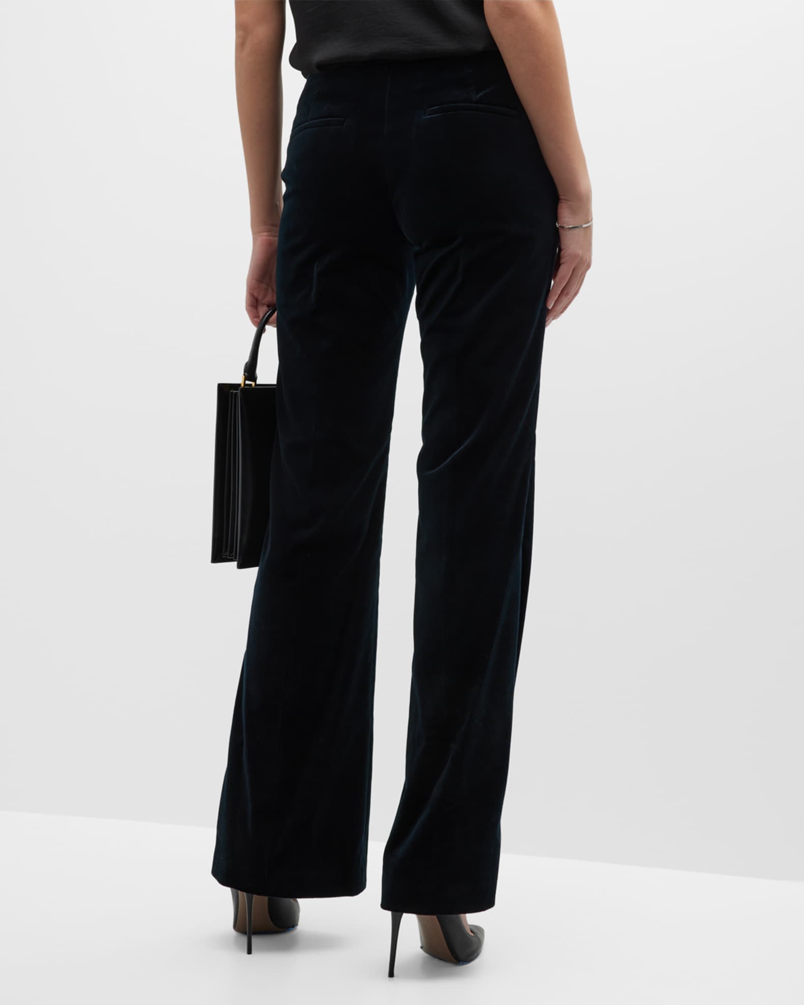 Theory Demitria Velvet Flare Pants | Neiman Marcus