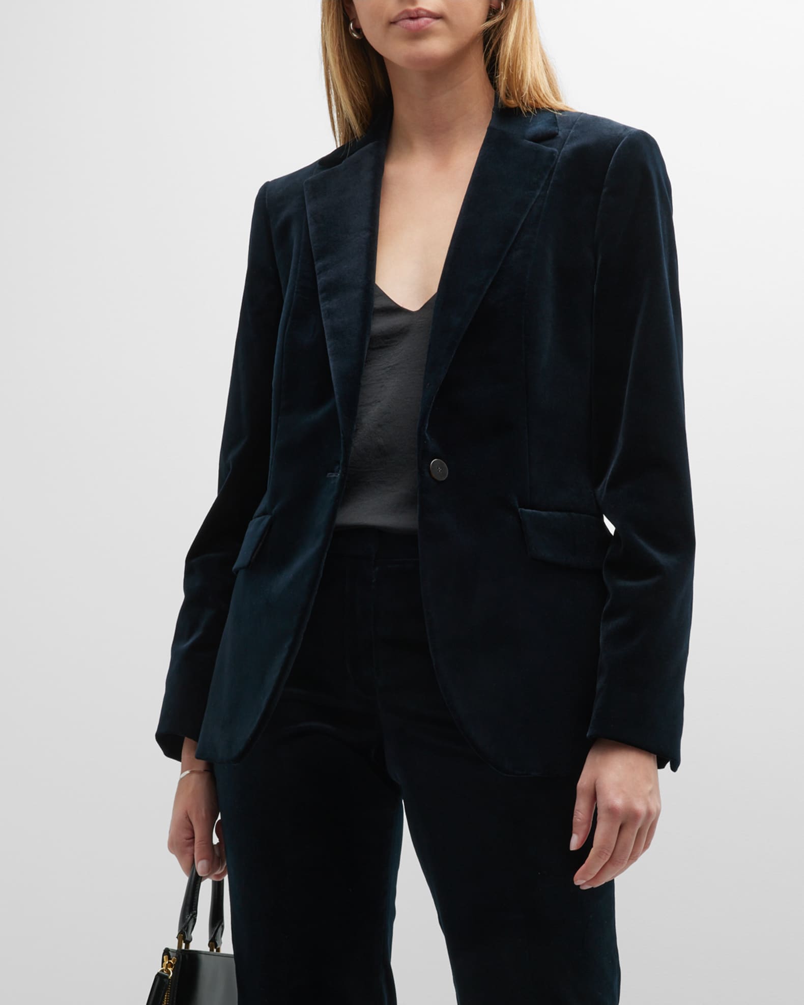 Theory Stretch Velvet Riding Blazer | Neiman Marcus