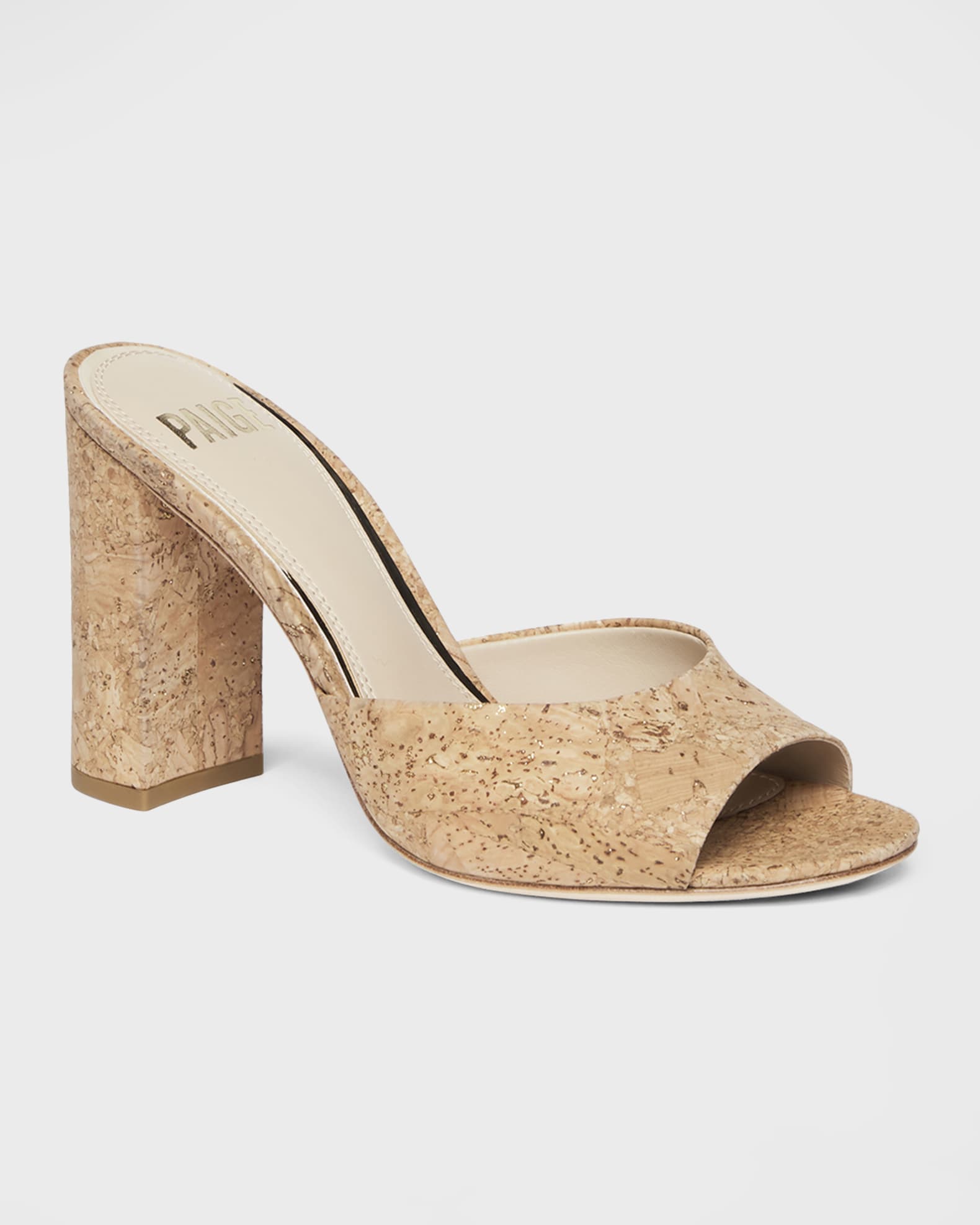 PAIGE Sloane Cork Mule Sandals | Neiman Marcus