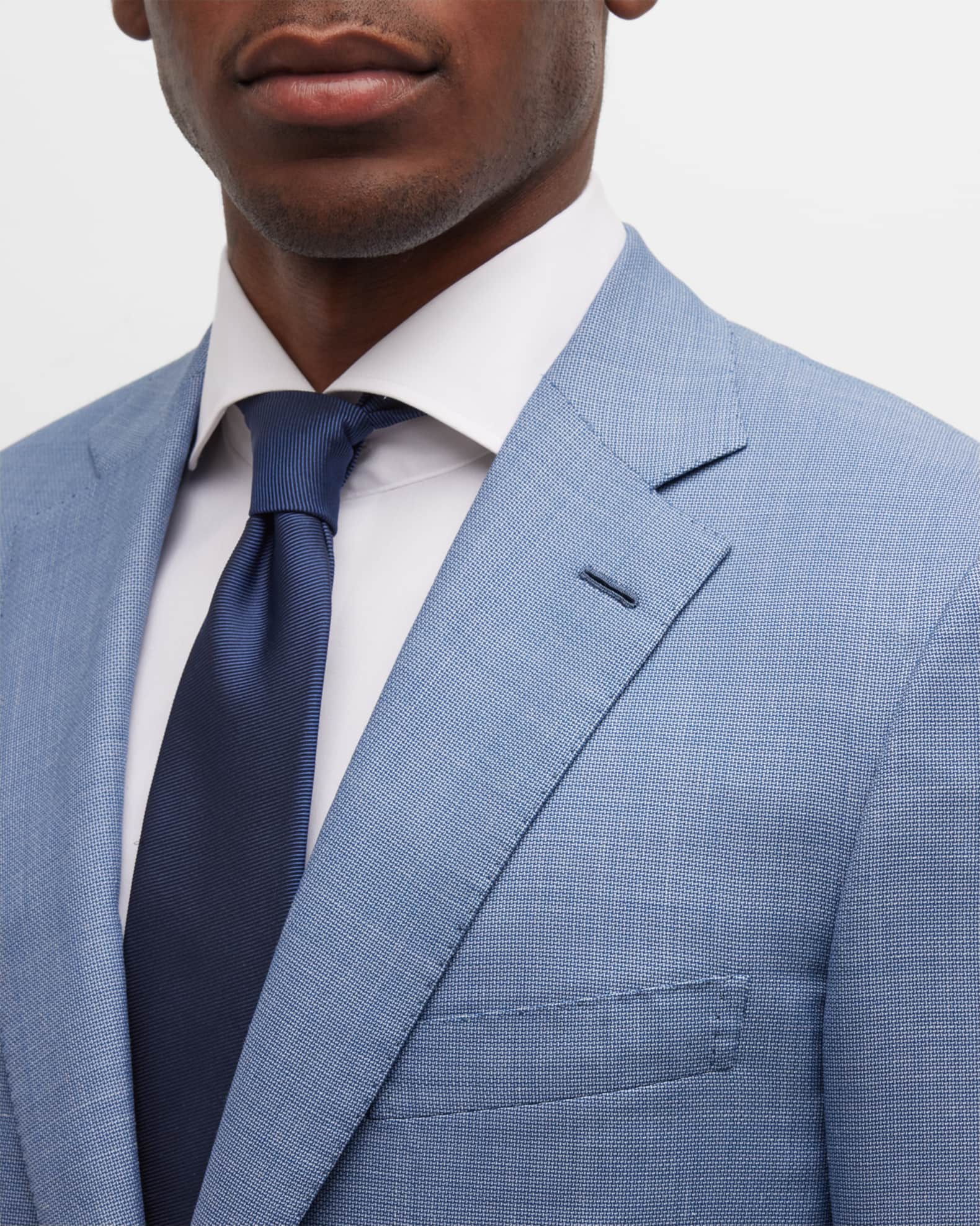 Brioni Men's Textured Solid Wool-Blend Suit | Neiman Marcus