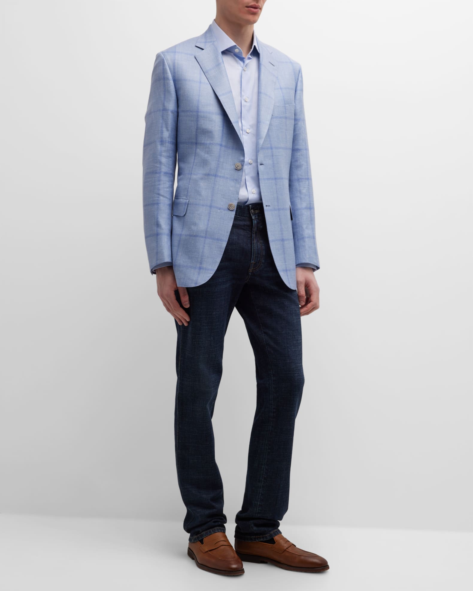 Brioni Men's Windowpane Sport Coat | Neiman Marcus