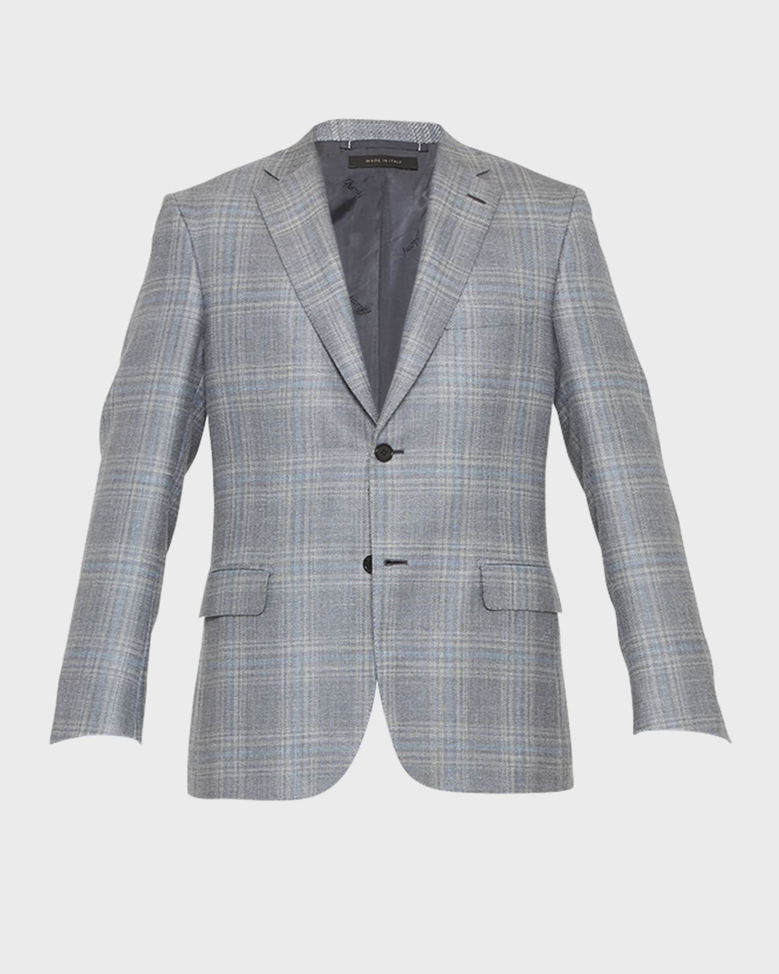Brioni Men's Plaid Wool-Blend Sport Coat | Neiman Marcus