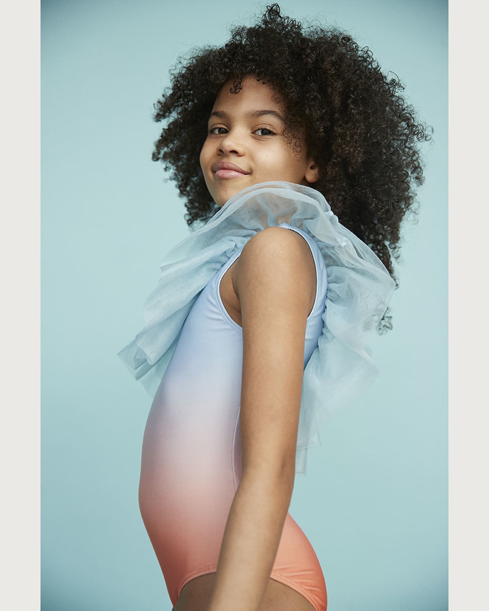 Molo Girl's Nilla One Shoulder Tulle Swimsuit, Size 8-14 | Neiman Marcus