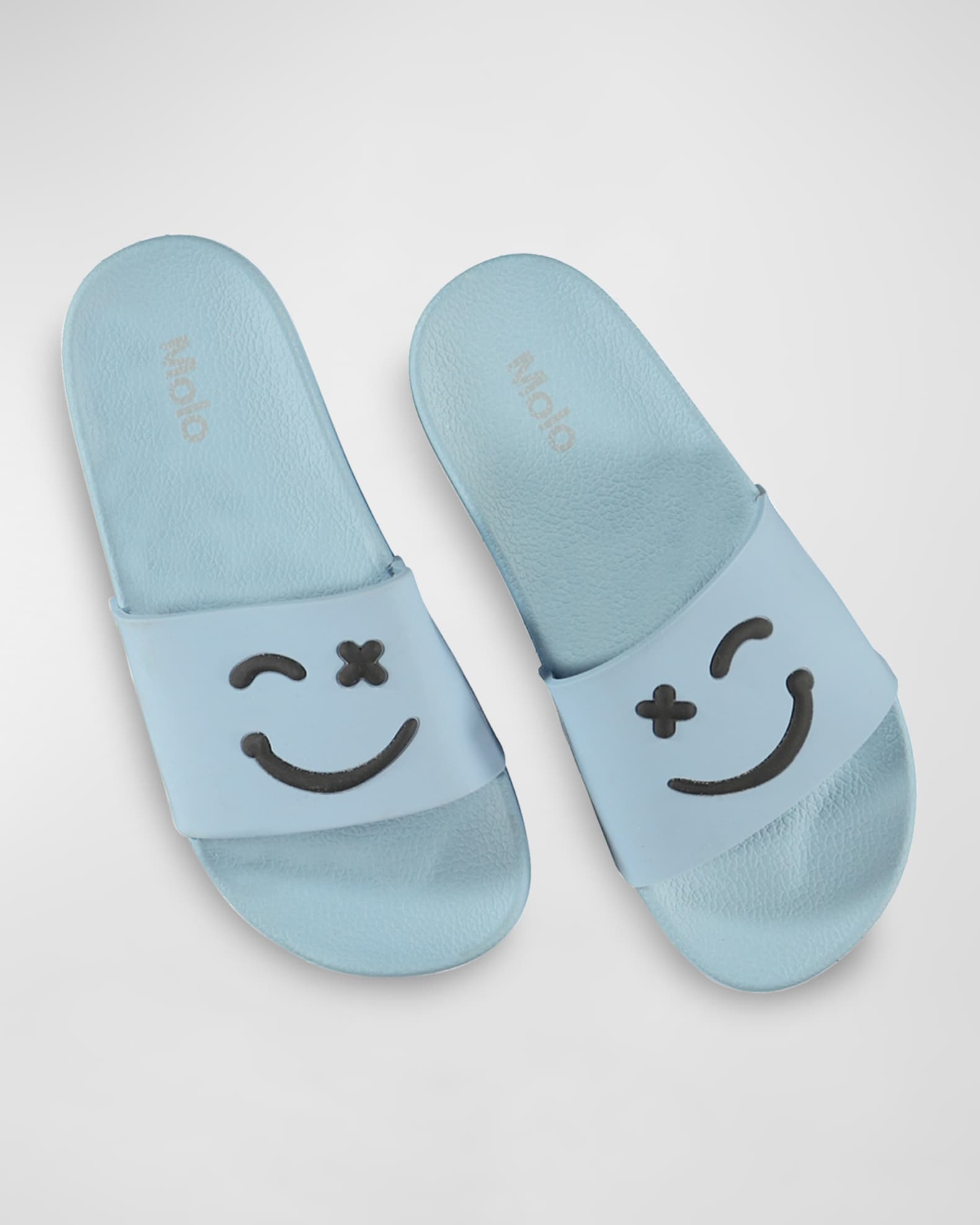 Molo Kid's Zhappy Winky Smiley Slide Sandals | Neiman Marcus