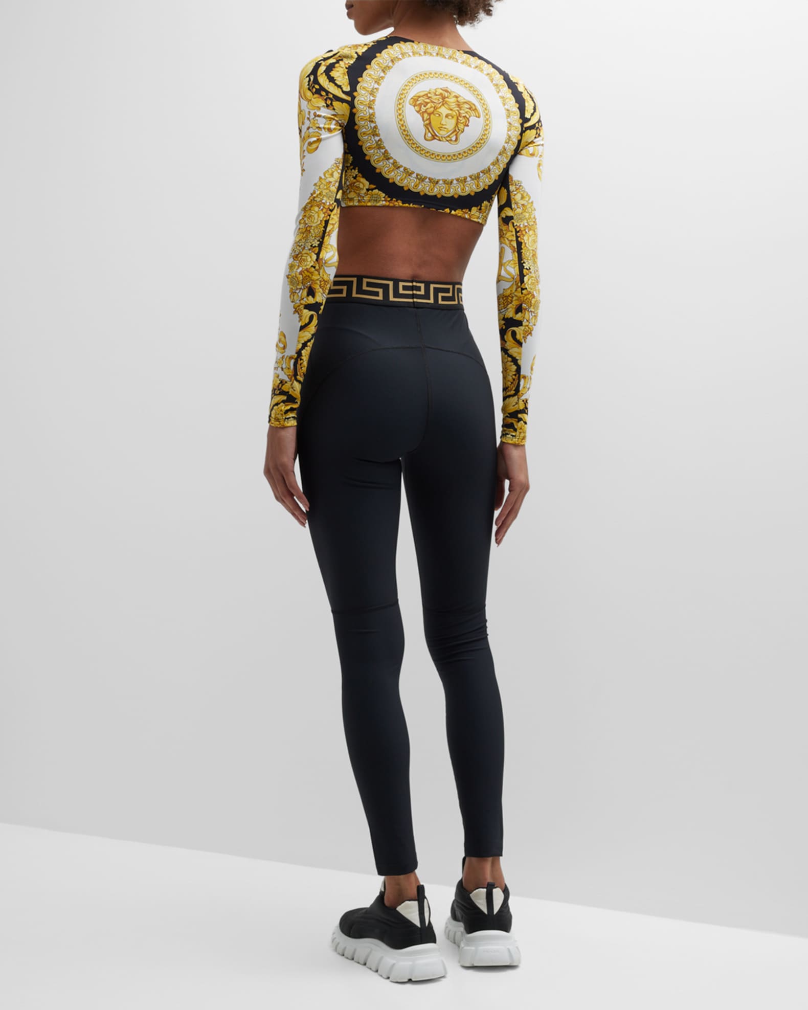 Versace Greca High-Waisted Leggings | Neiman Marcus