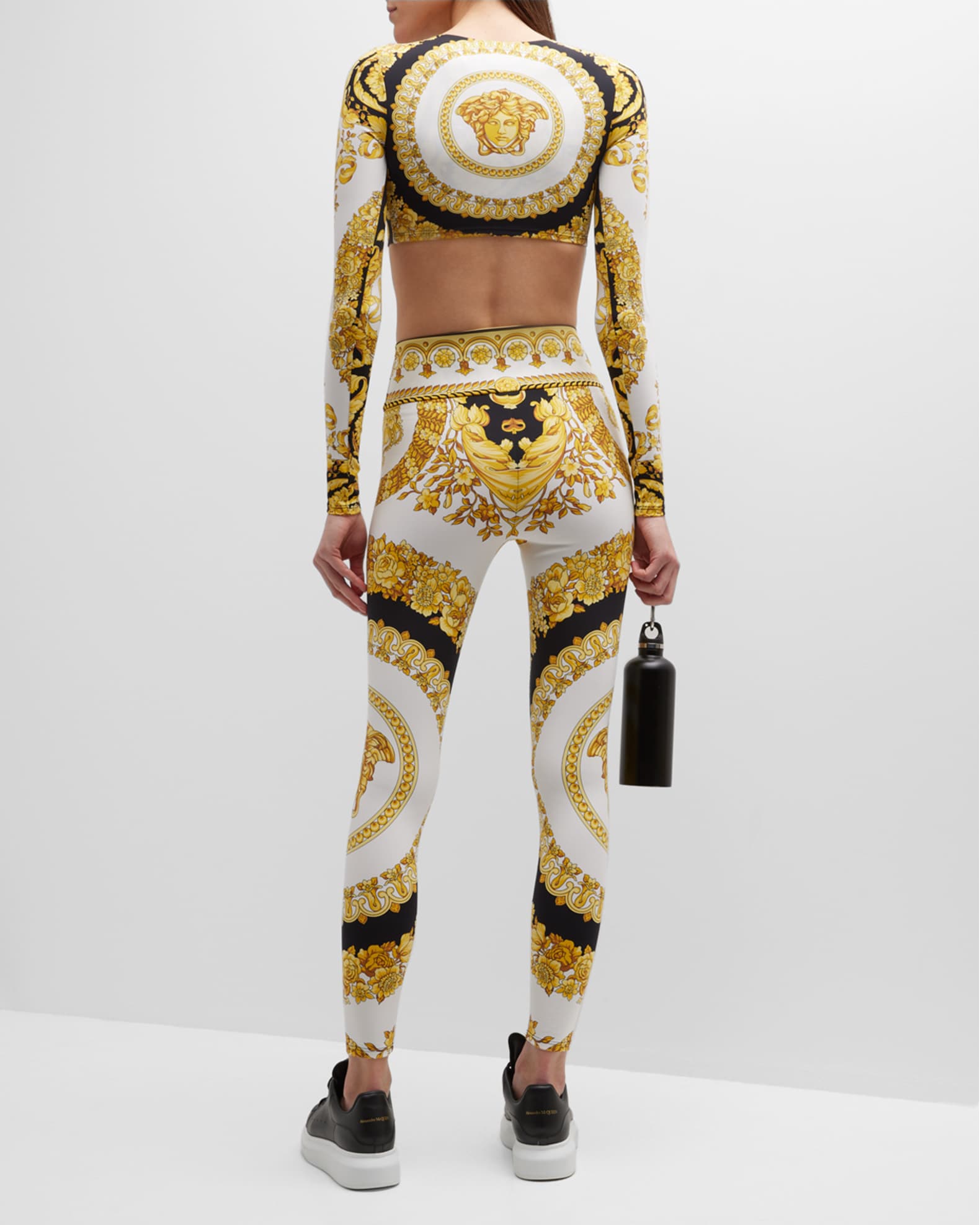 Versace Barocco-Print Active Leggings | Neiman Marcus
