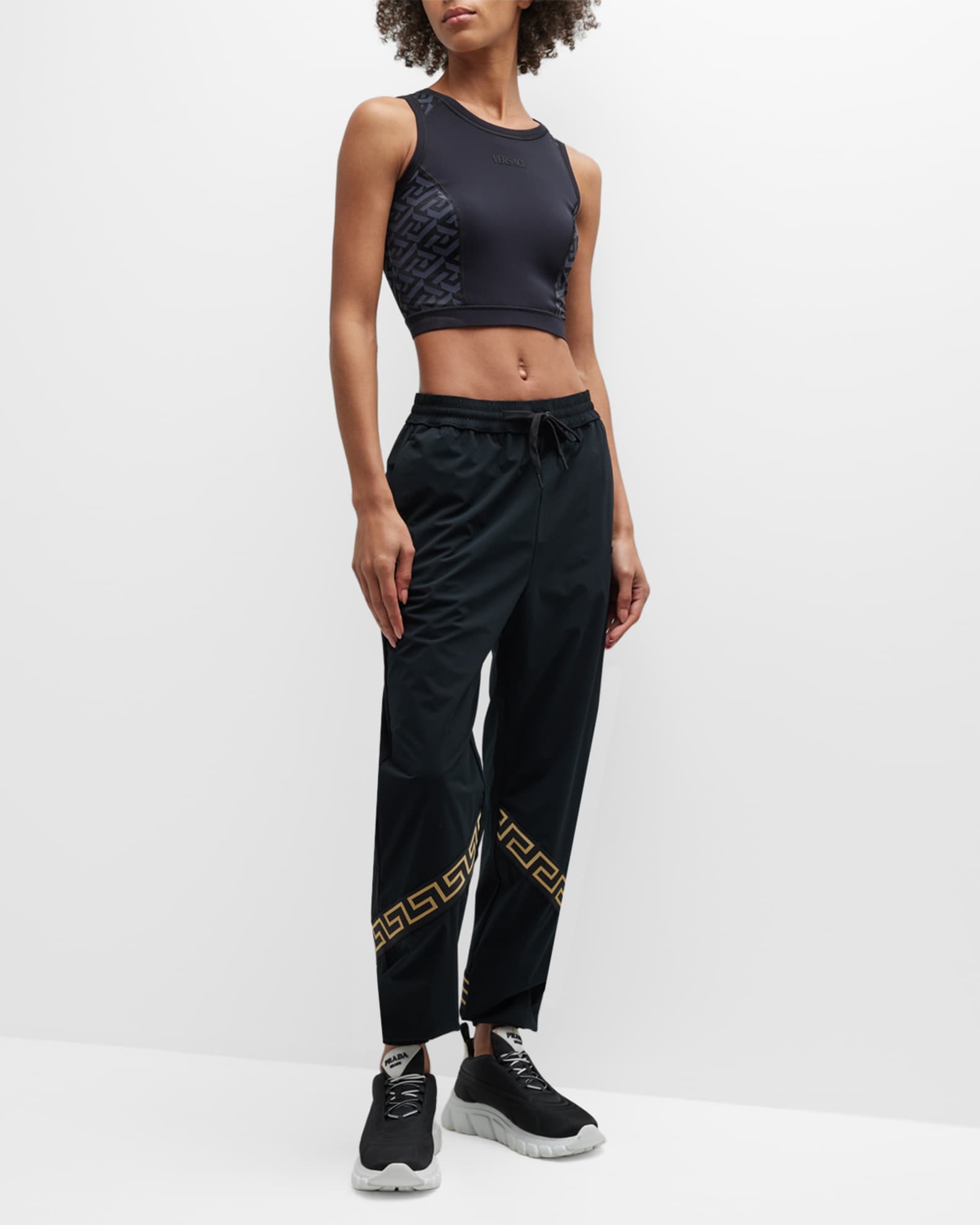Versace Greca Drawstring Track Pants | Neiman Marcus