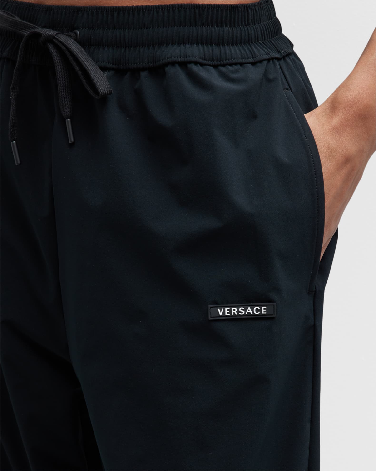 Versace Greca Drawstring Track Pants | Neiman Marcus