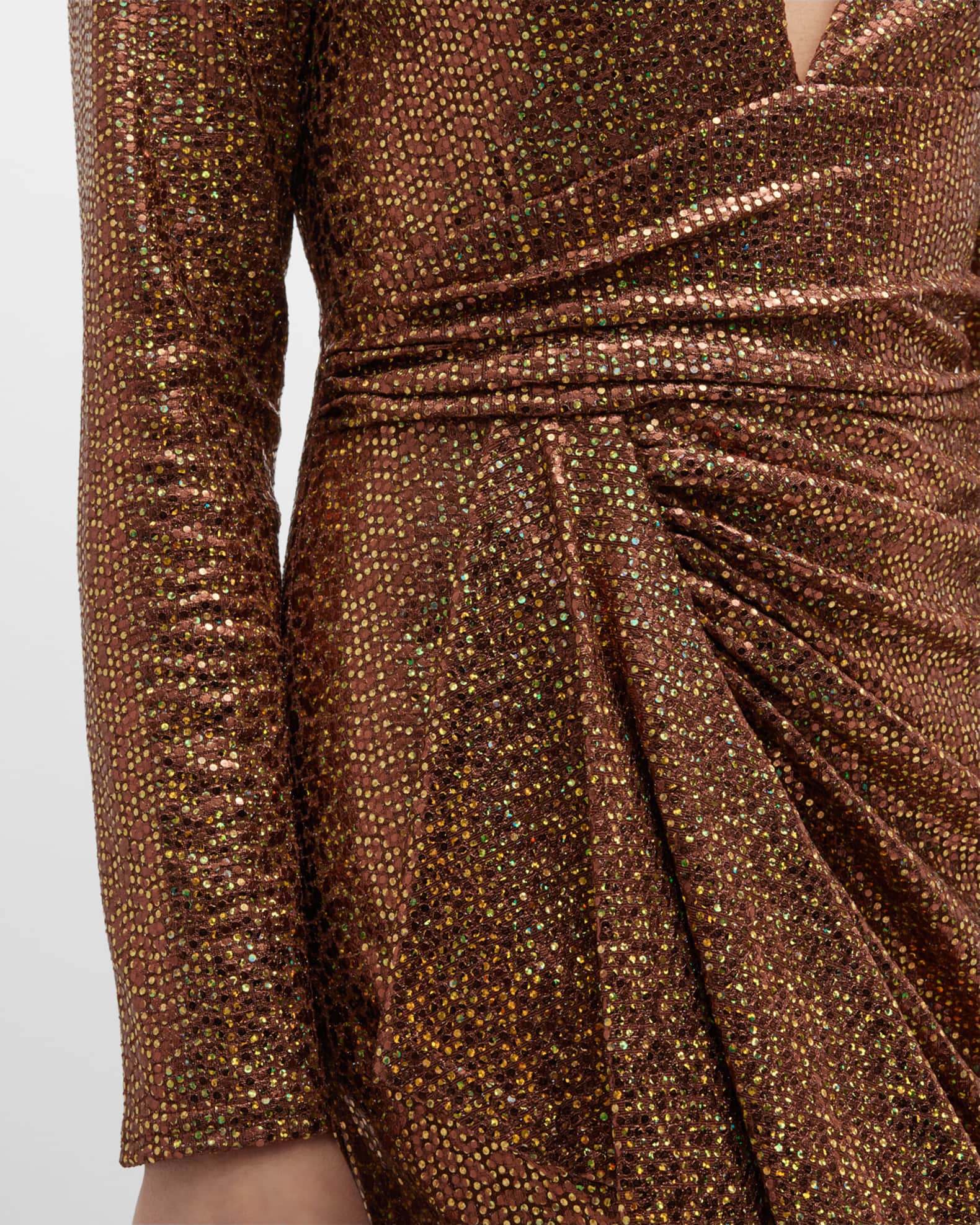 SHO Rhinestone Deep V-Neck High-Low Dress | Neiman Marcus