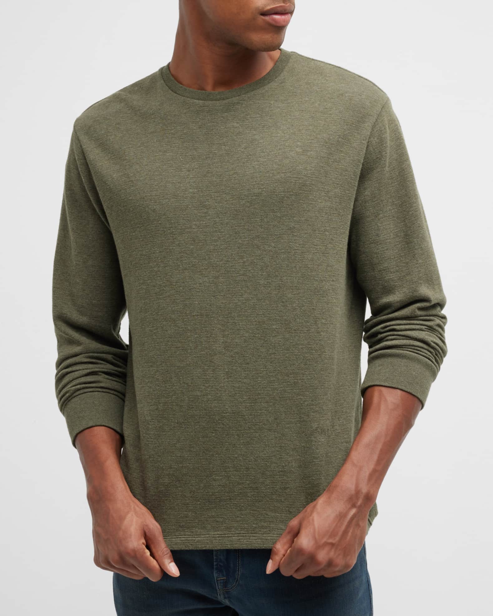 FRAME Men's Duo Fold Cotton Crew Sweater | Neiman Marcus