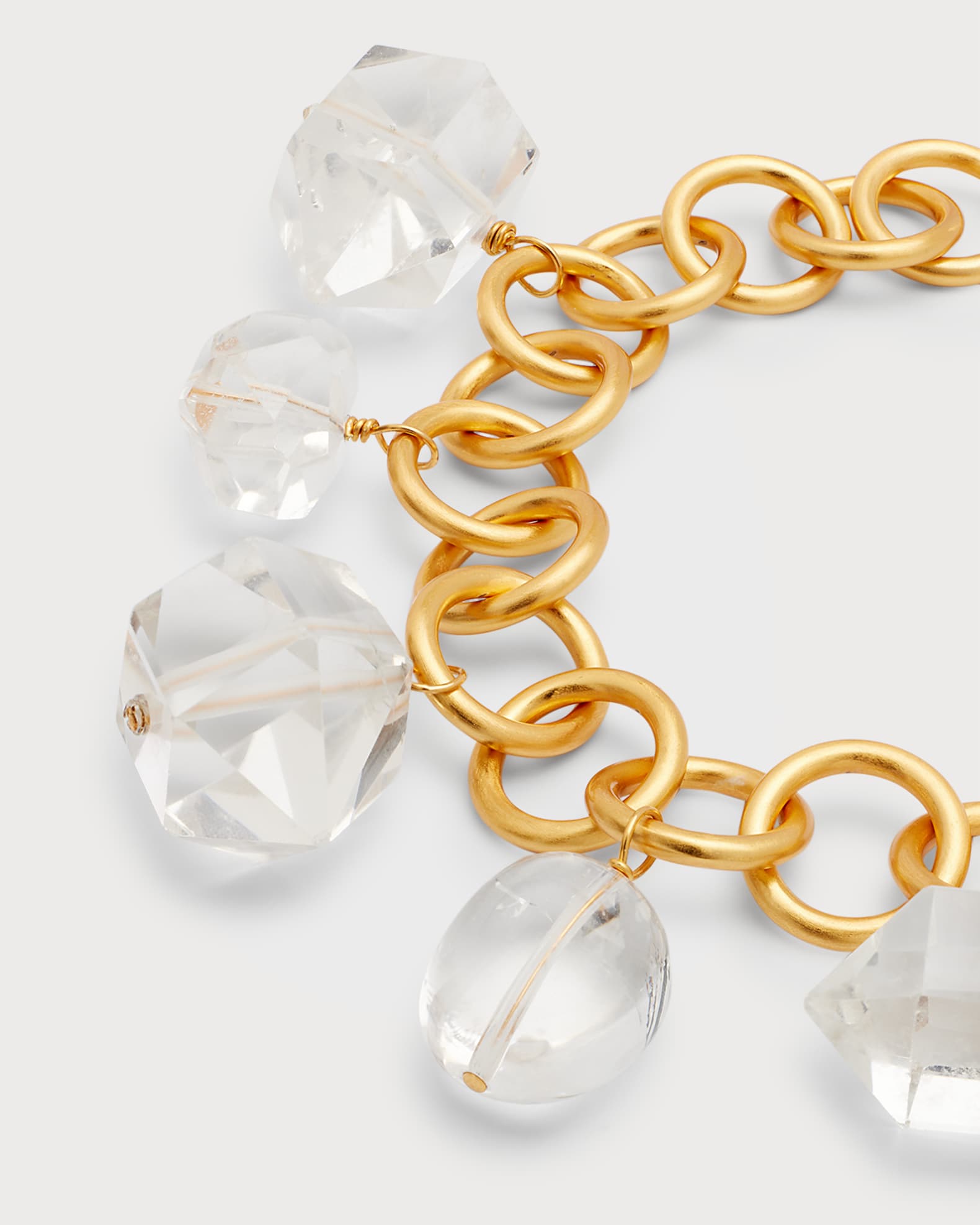 NEST Jewelry 24k Gold-Plated Crystal Nugget Charm Bracelet | Neiman Marcus