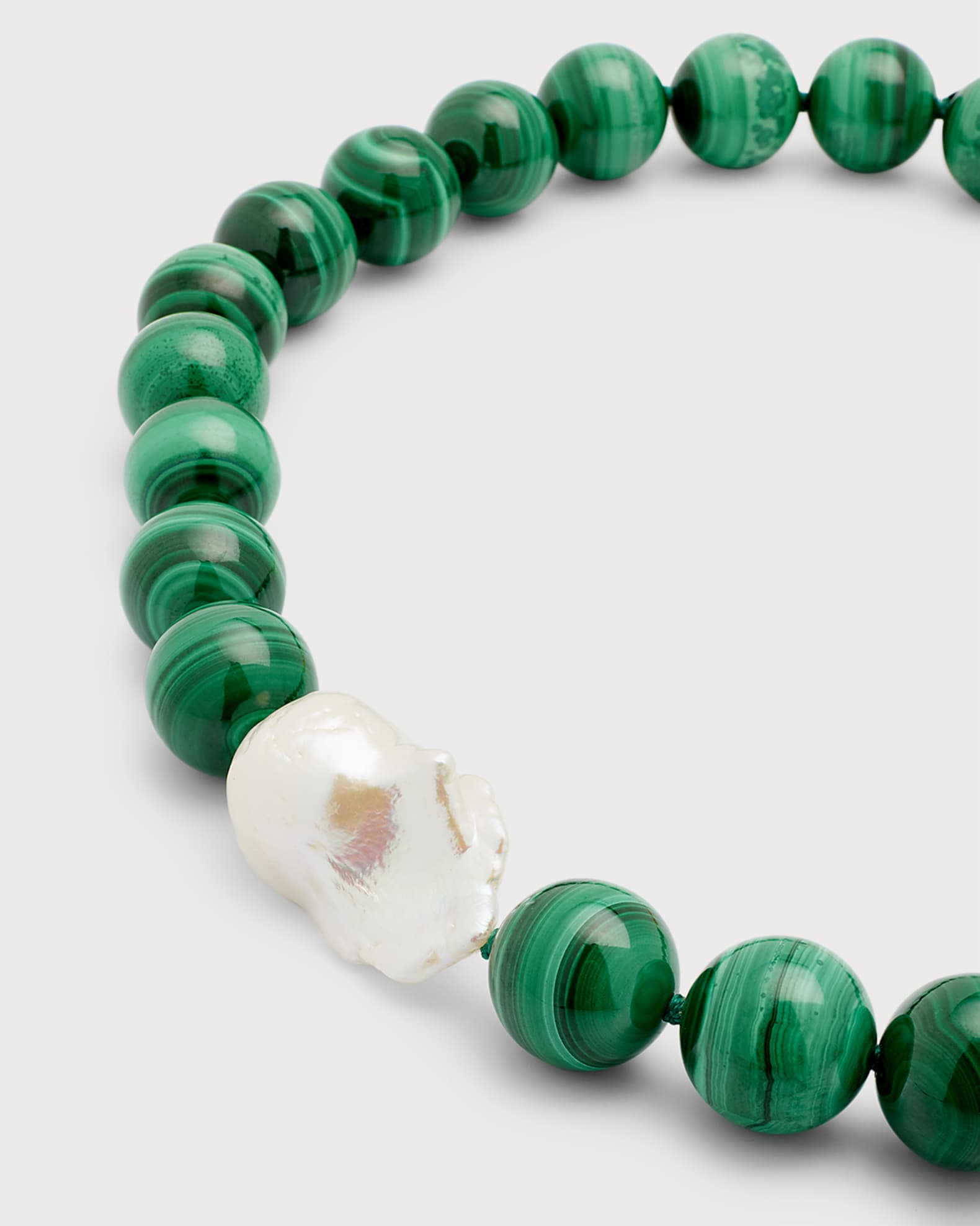 NEST Jewelry Malachite Statement Necklace with Baroque Pearl | Neiman Marcus